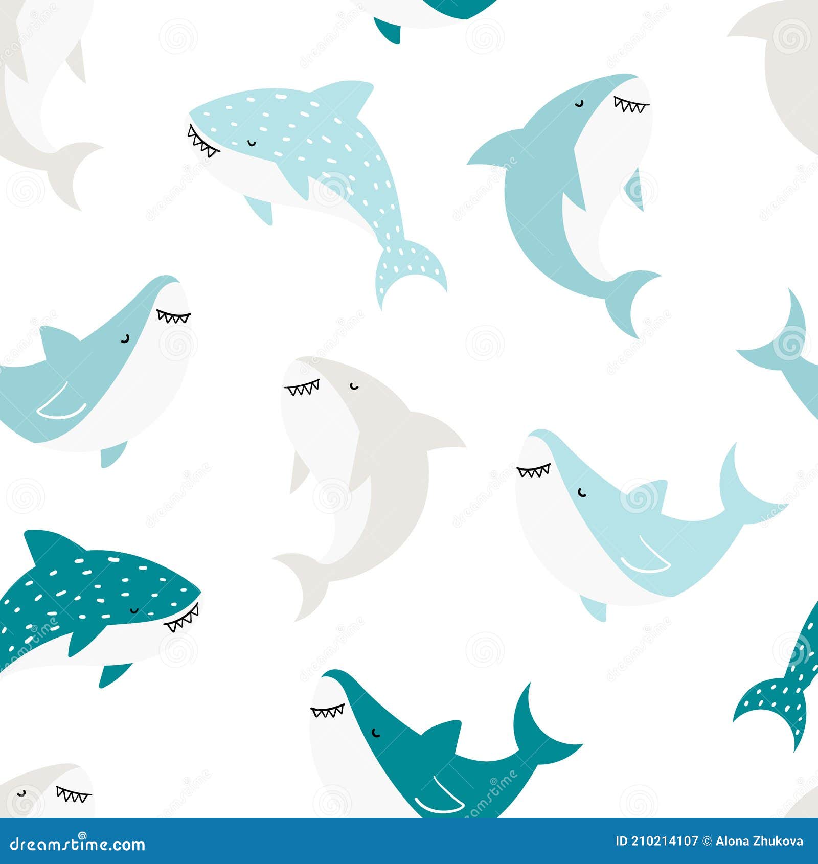 Vector Hand-drawn Colored Childish Seamless Repeating Simple Doodle ...