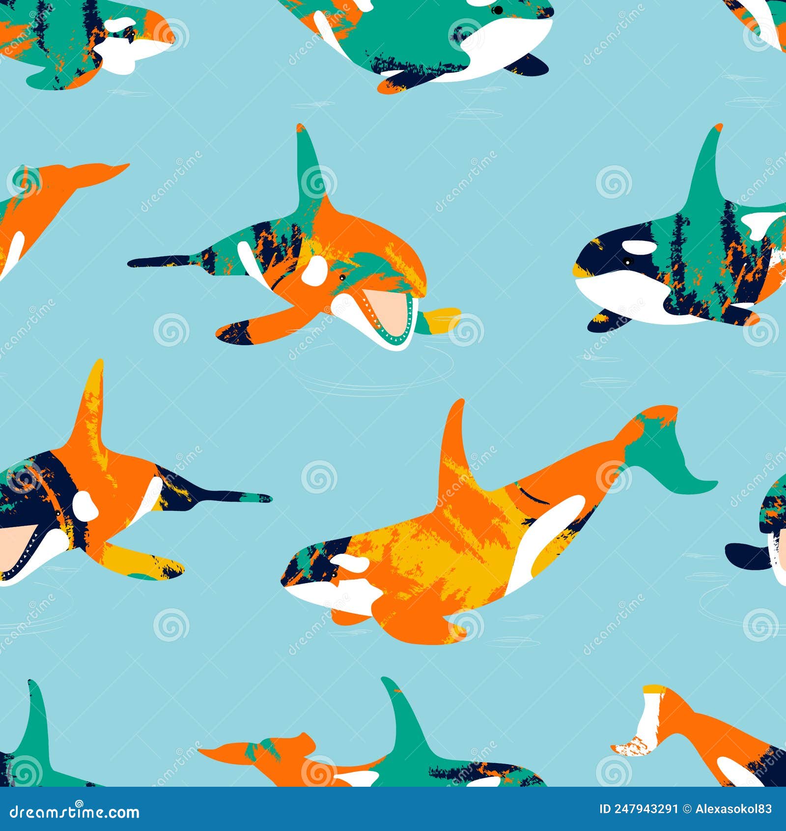 Pattern of Killer Whale. Orcinus Orca. Aquatic Animals of Arctic and ...