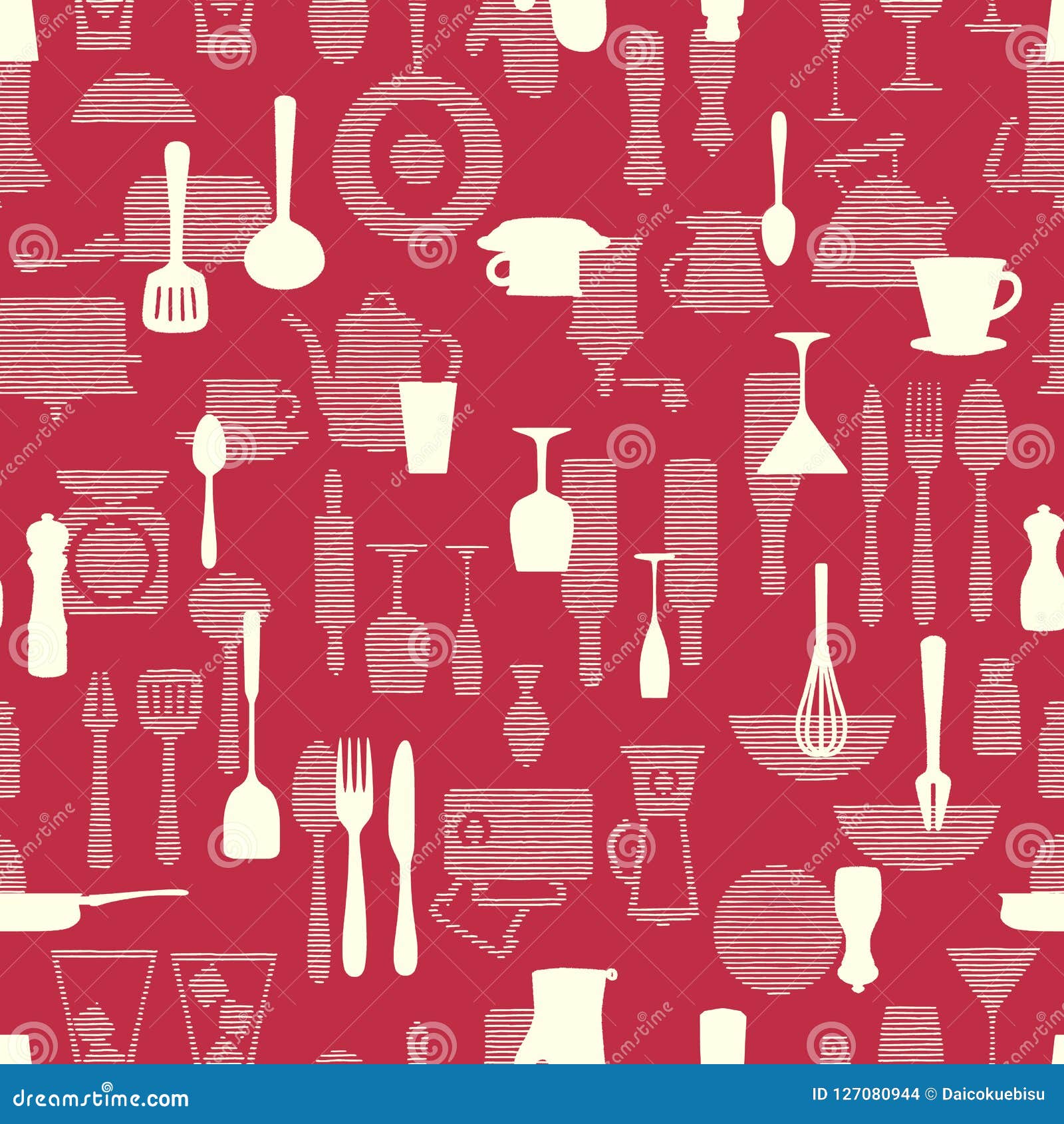 Pattern of the Kitchen Utensil, Stock Illustration - Illustration of ...