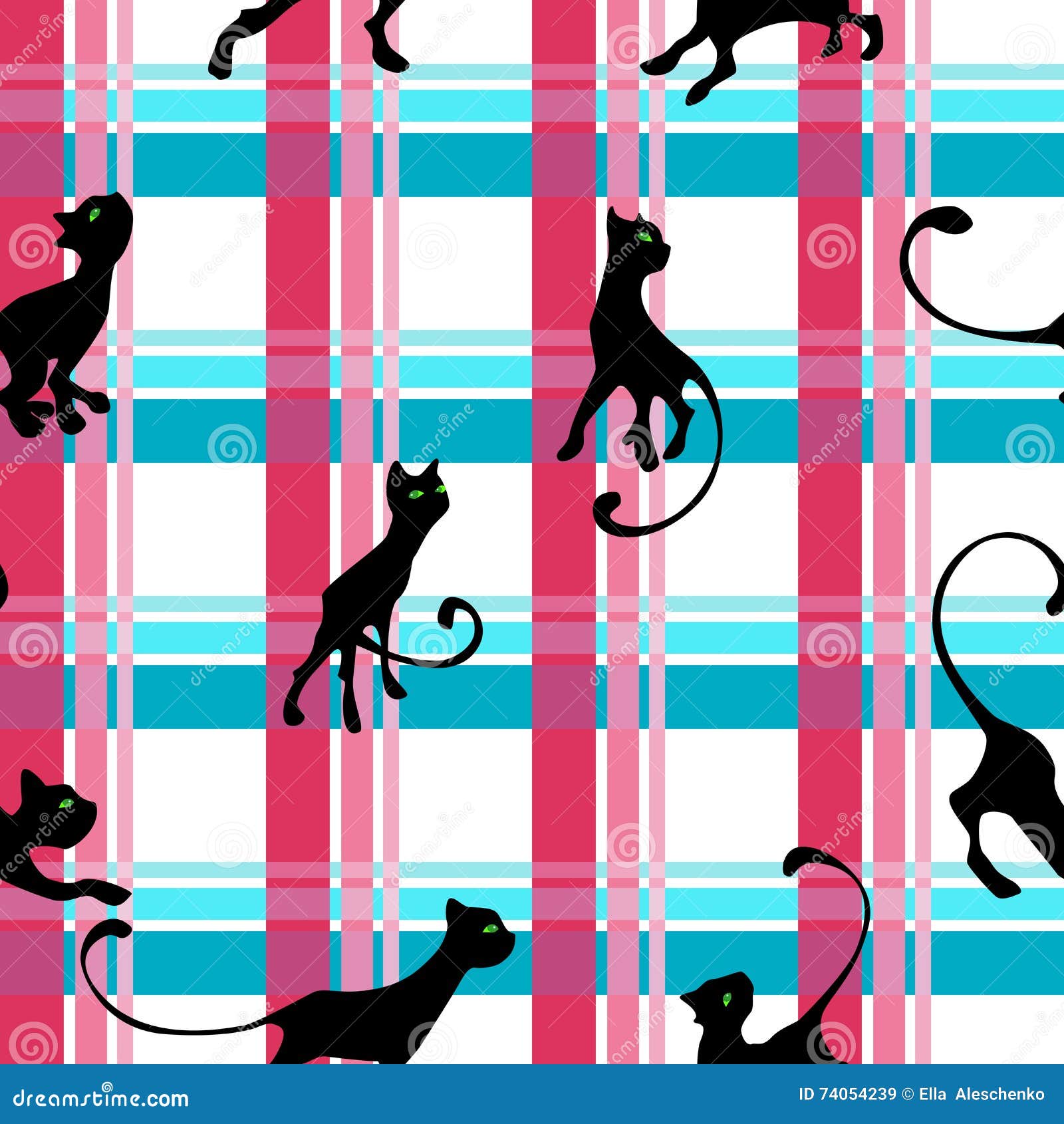 Pattern with kitten stock vector. Illustration of pattern - 74054239