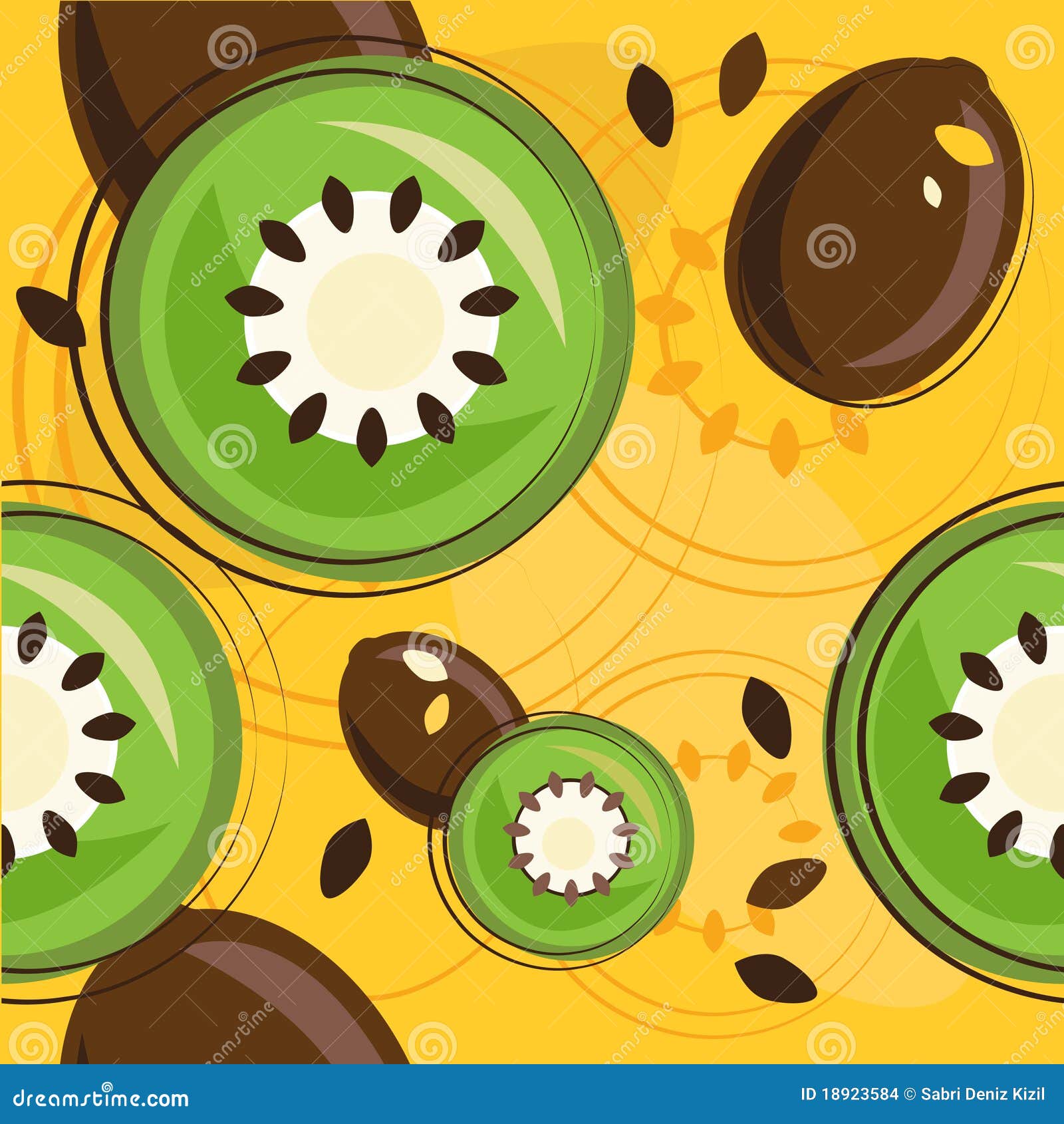 Pattern of kiwi stock vector. Illustration of chow, green - 18923584