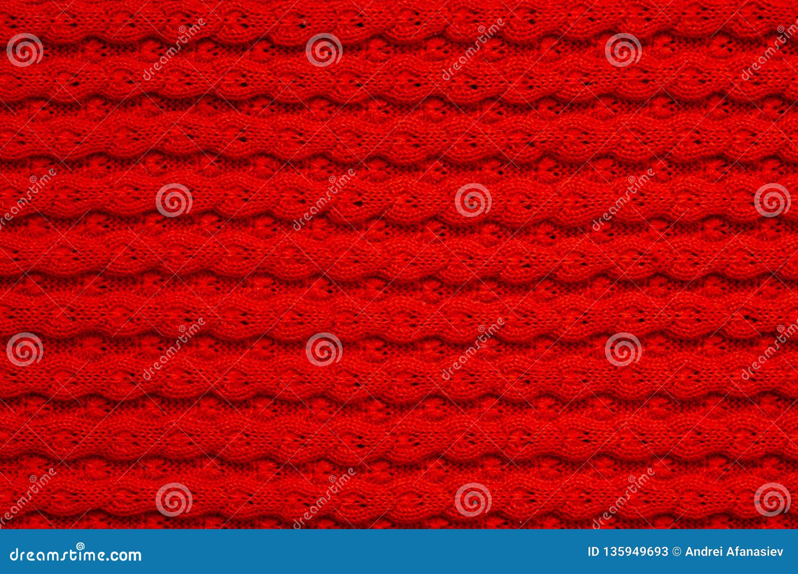 Pattern Knitted Fabric Red Color Background Texture Stock Image - Image ...