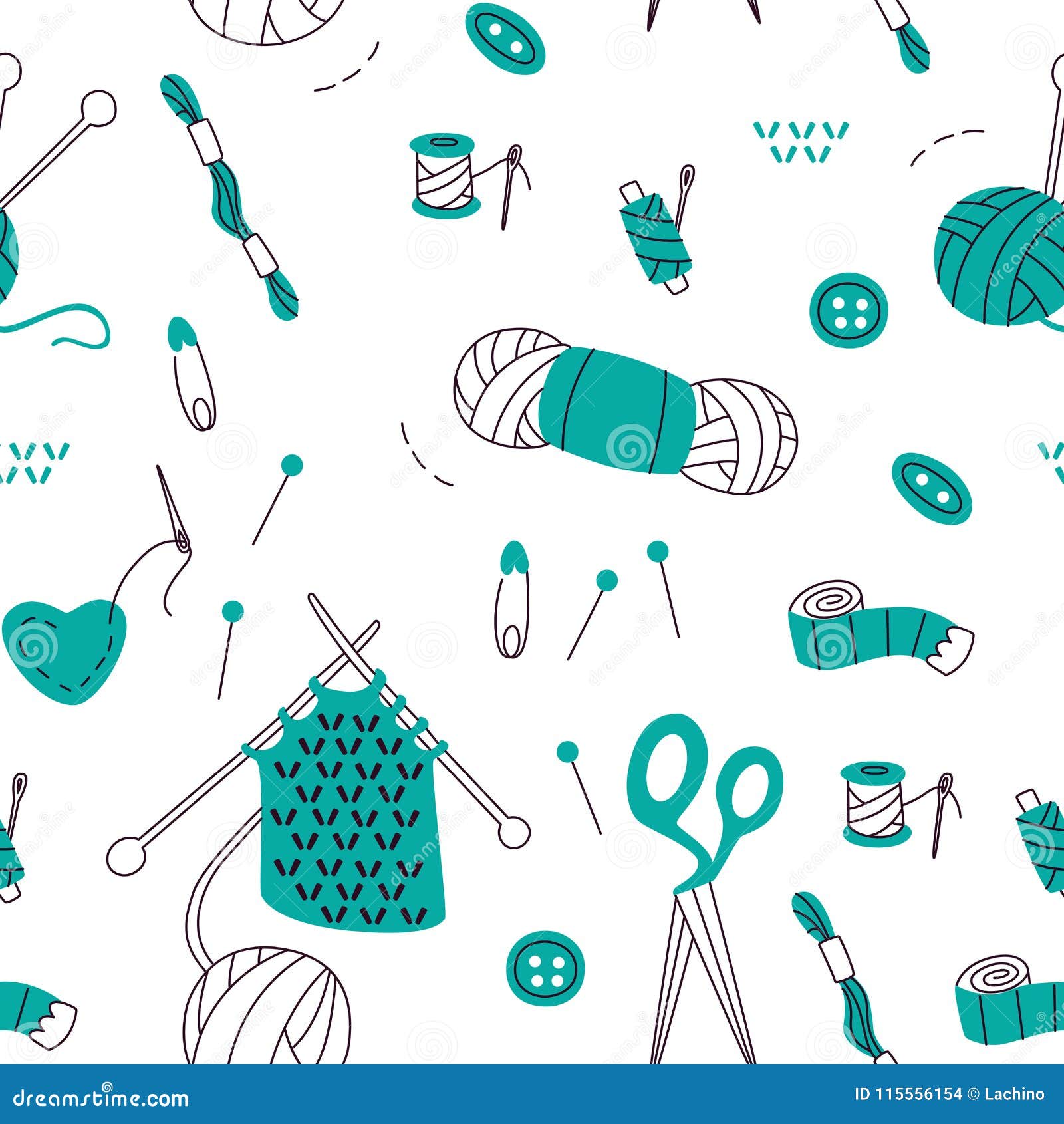 Doodle Hand Drawn Handmade Seamless Pattern. Stock Vector ...