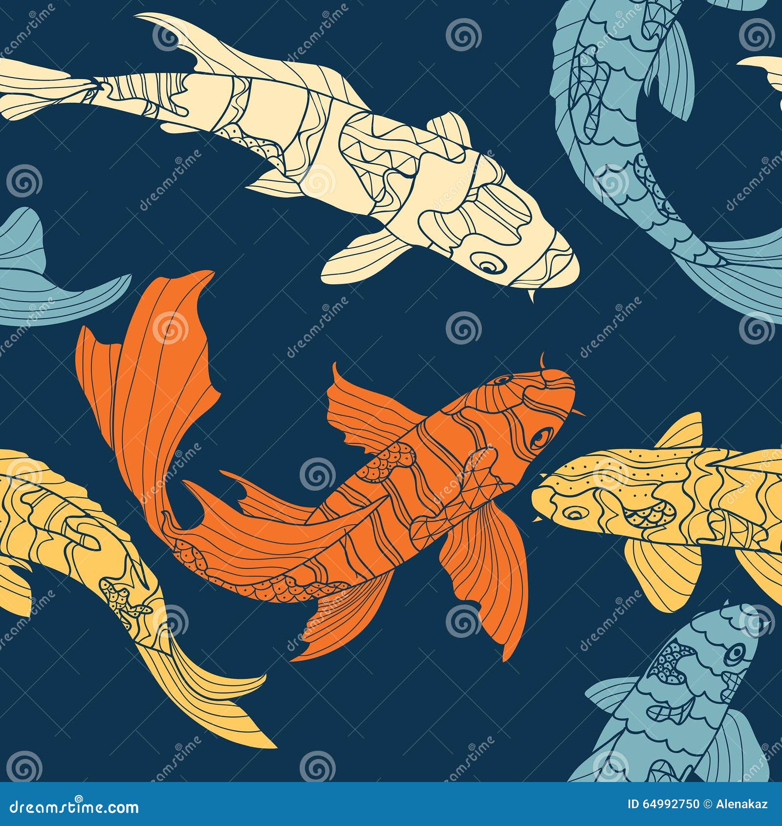 The pattern of koi stock vector. Illustration of mixed - 64992750
