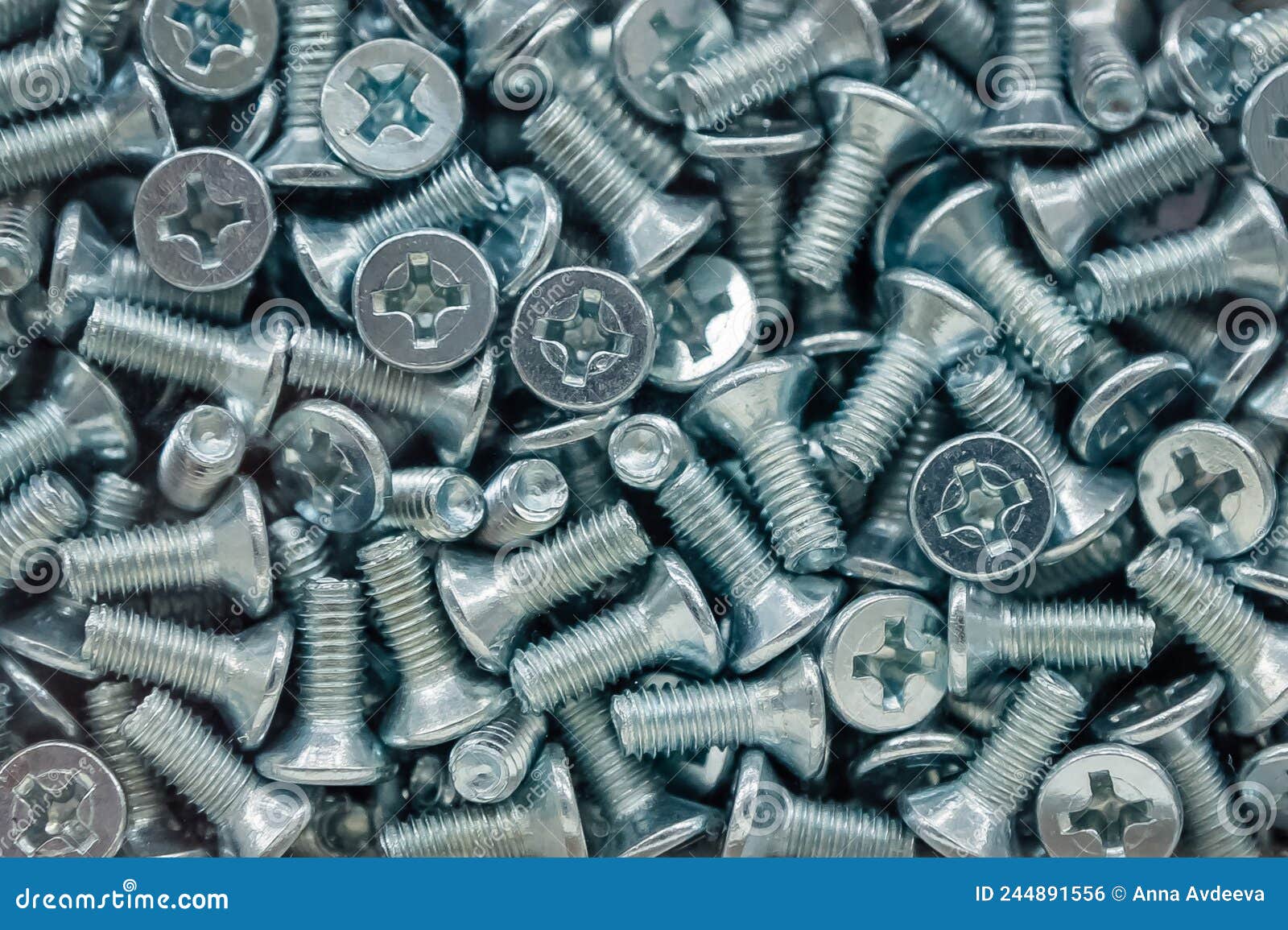 Pattern of a Large Number of Screws. Background of Short Bolts with a ...