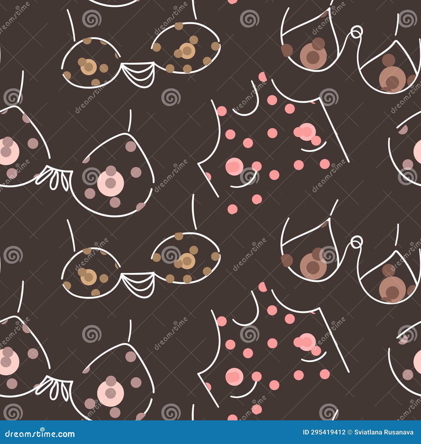 A Pattern of Large Transparent Bras of Different Sizes in a Seamless ...