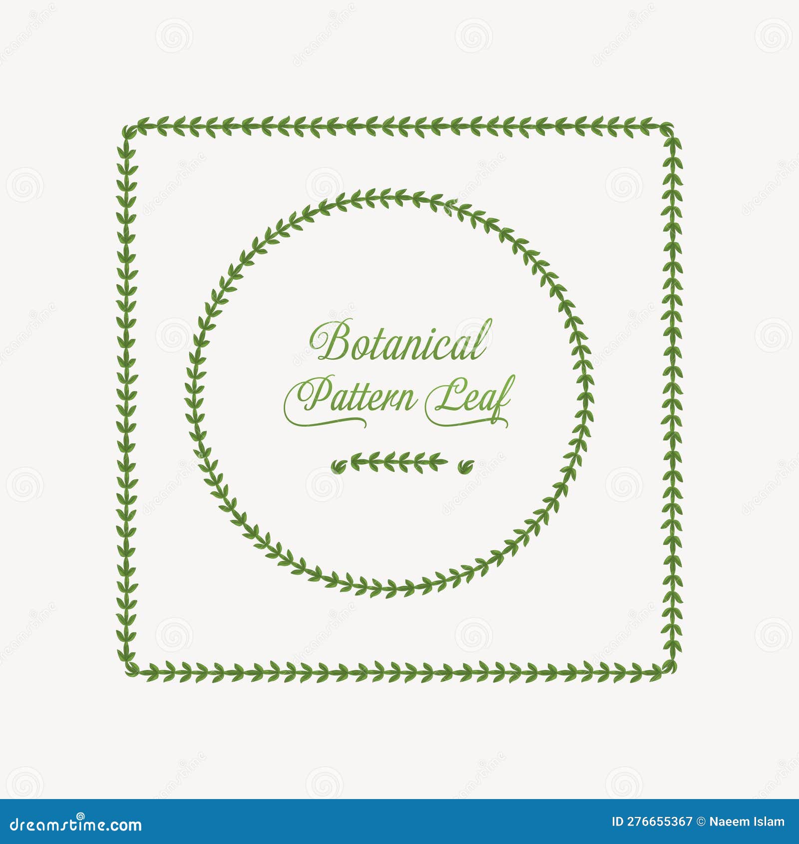 Decorative Frame with Botanical Green Leaves. Stock Vector ...