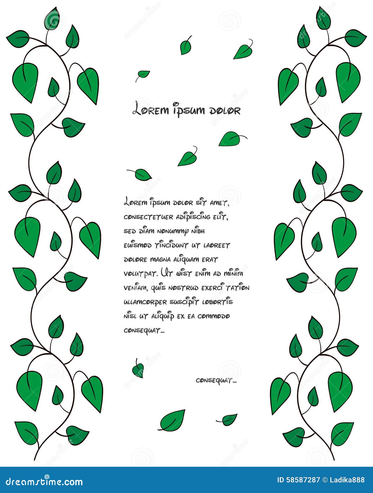 Pattern Leaflet with Branches and Green Leaves Stock Vector ...