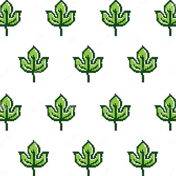 Pattern Leaves Pixel Art Design Background Stock Vector - Illustration ...