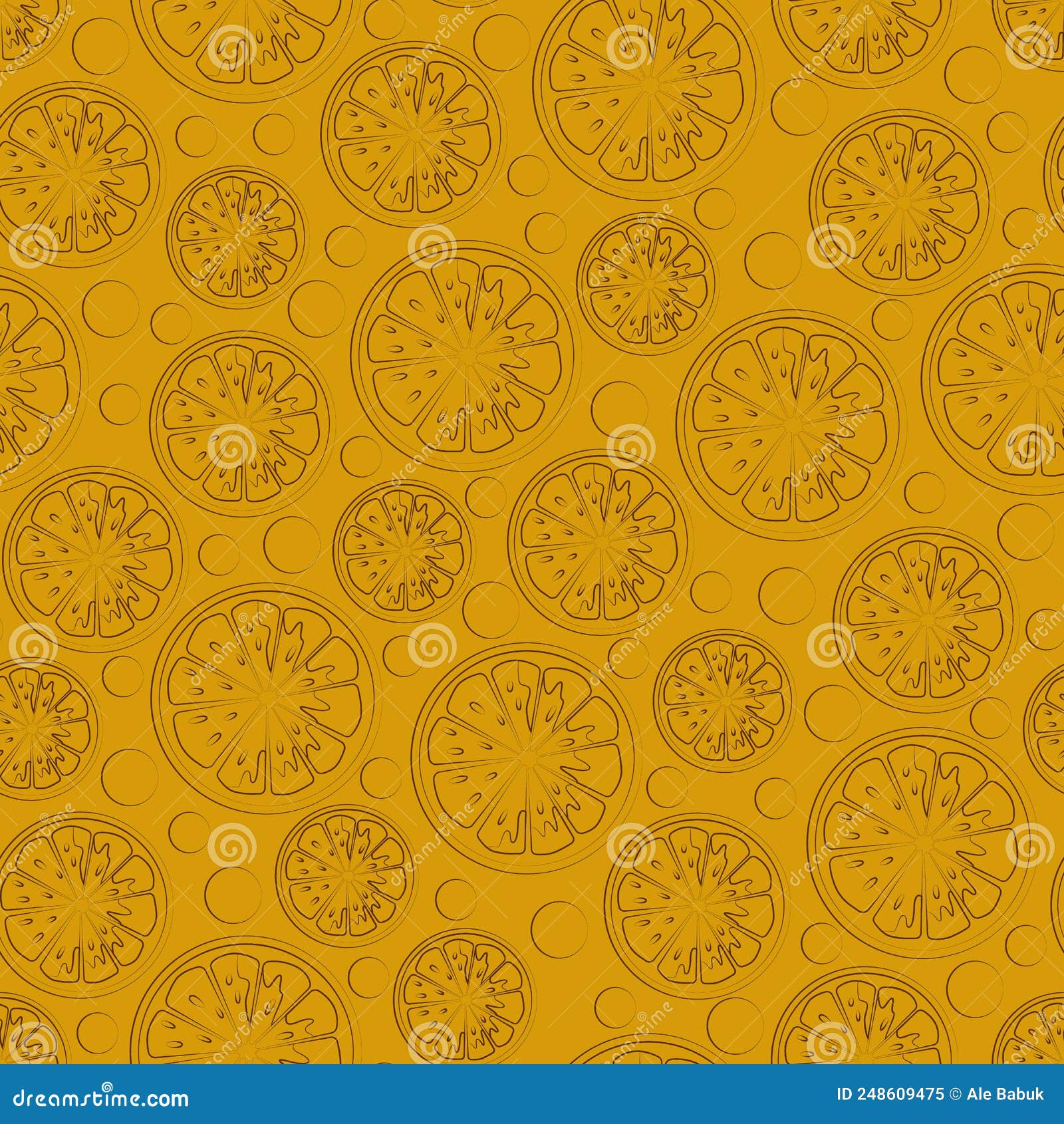 Pattern of Lemon Slices Drawing with Lines Stock Illustration ...