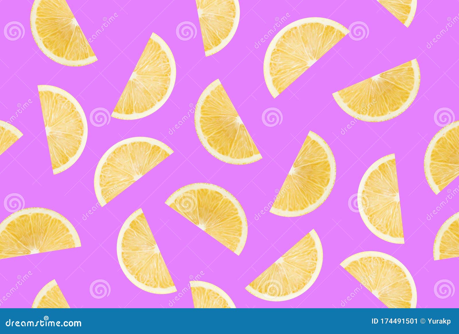 Pattern with Lemon Slices on a Purple Background Stock Image - Image of ...