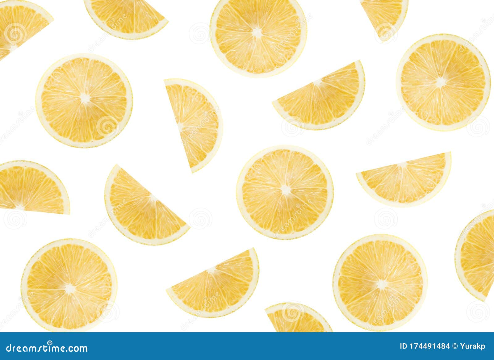 Pattern with Lemon Slices on a White Background Stock Photo - Image of ...