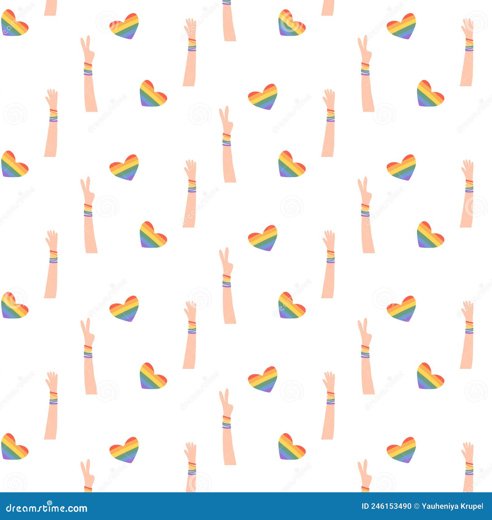 Pattern With Lgbt Heart Seamless Hand Drawn Lgbt Pattern Stock Vector Illustration Of Adult