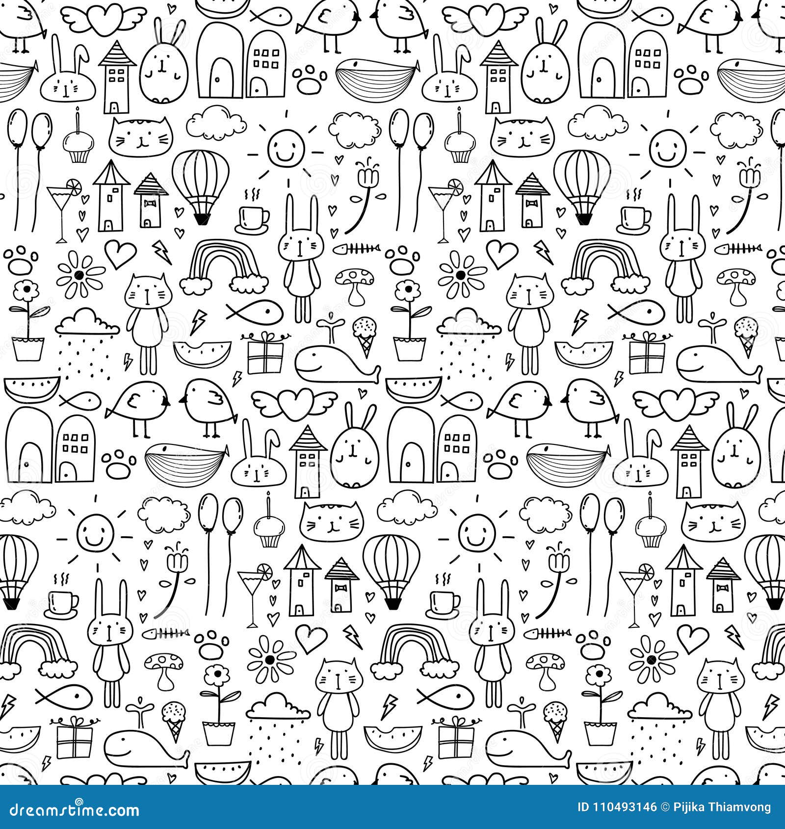 Pattern with Line Hand Drawn Doodle Lovely Background for Kid. Doodle ... Pattern with Line Hand Drawn Doodle Lovely Background for Kid. Doodle ...