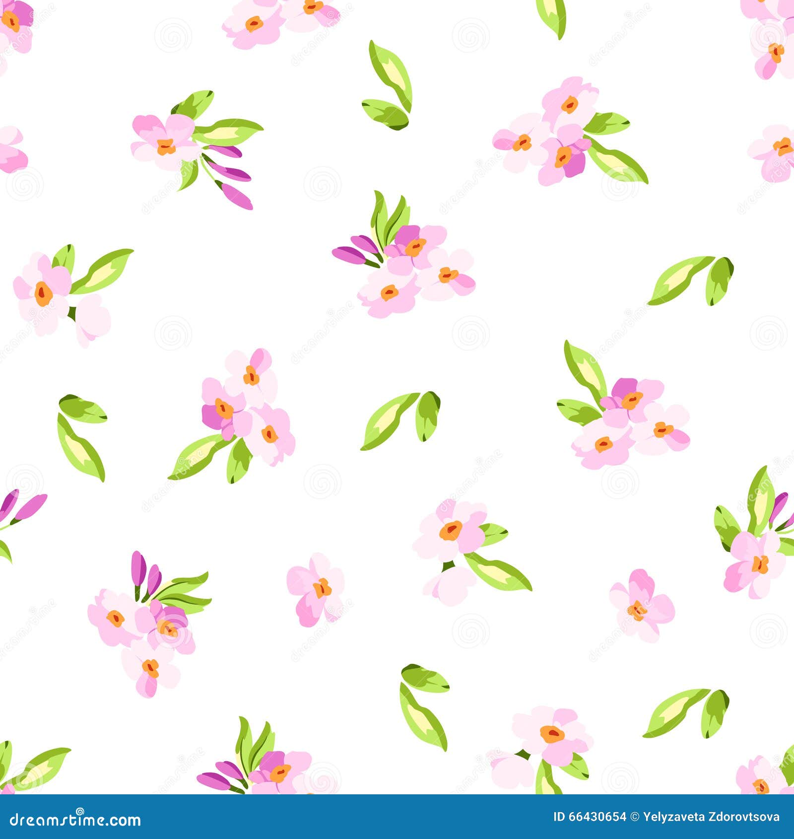 Pattern with Little Pink Flowers Stock Vector - Illustration of garden ...