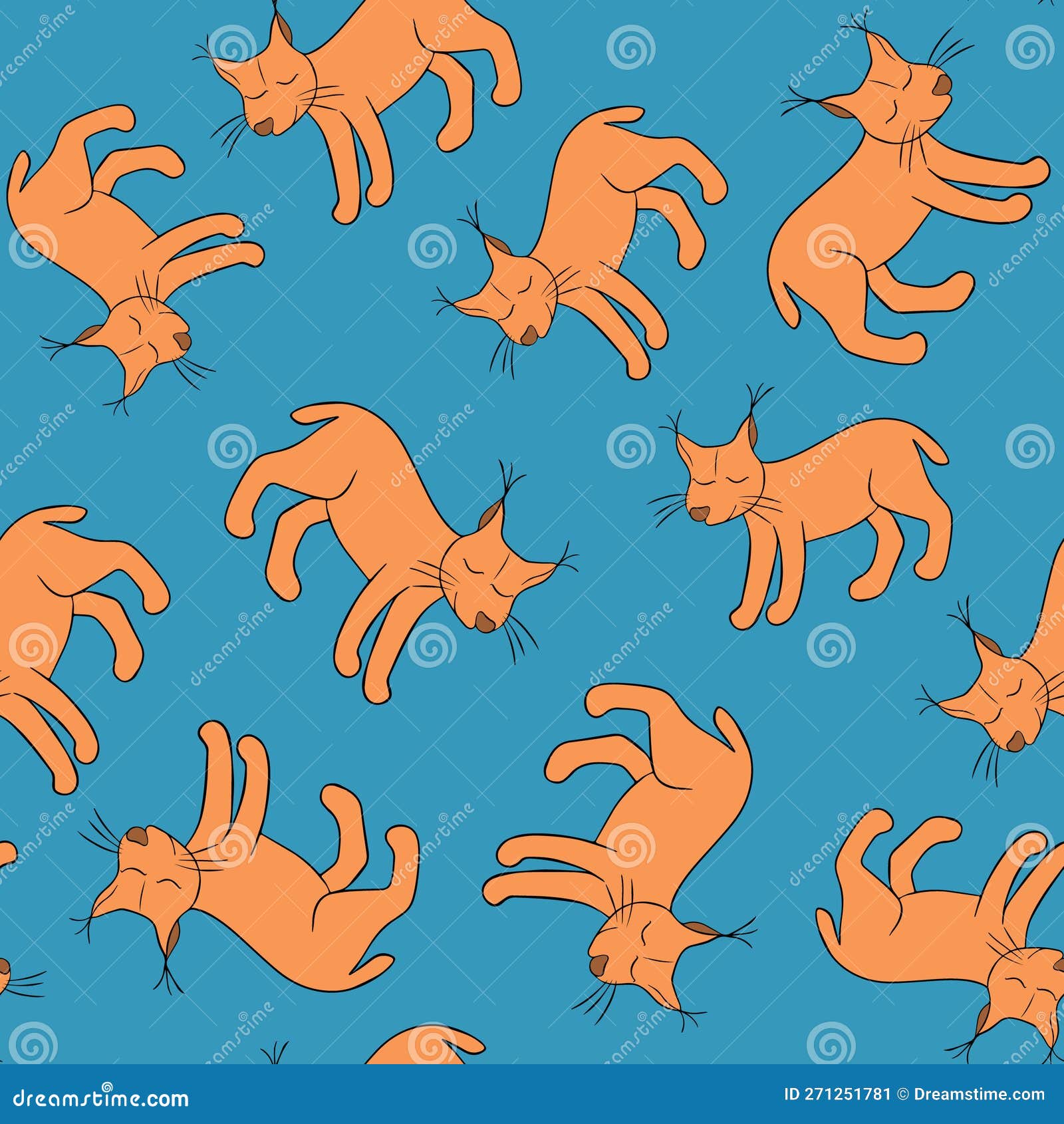 Pattern with lynx animals. stock vector. Illustration of isolated ...