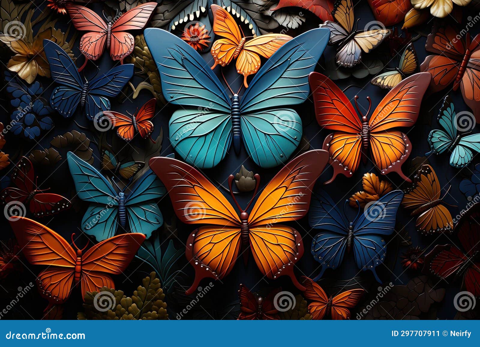 Pattern Made of Butterflies Stock Image - Image of symbol, nature ...