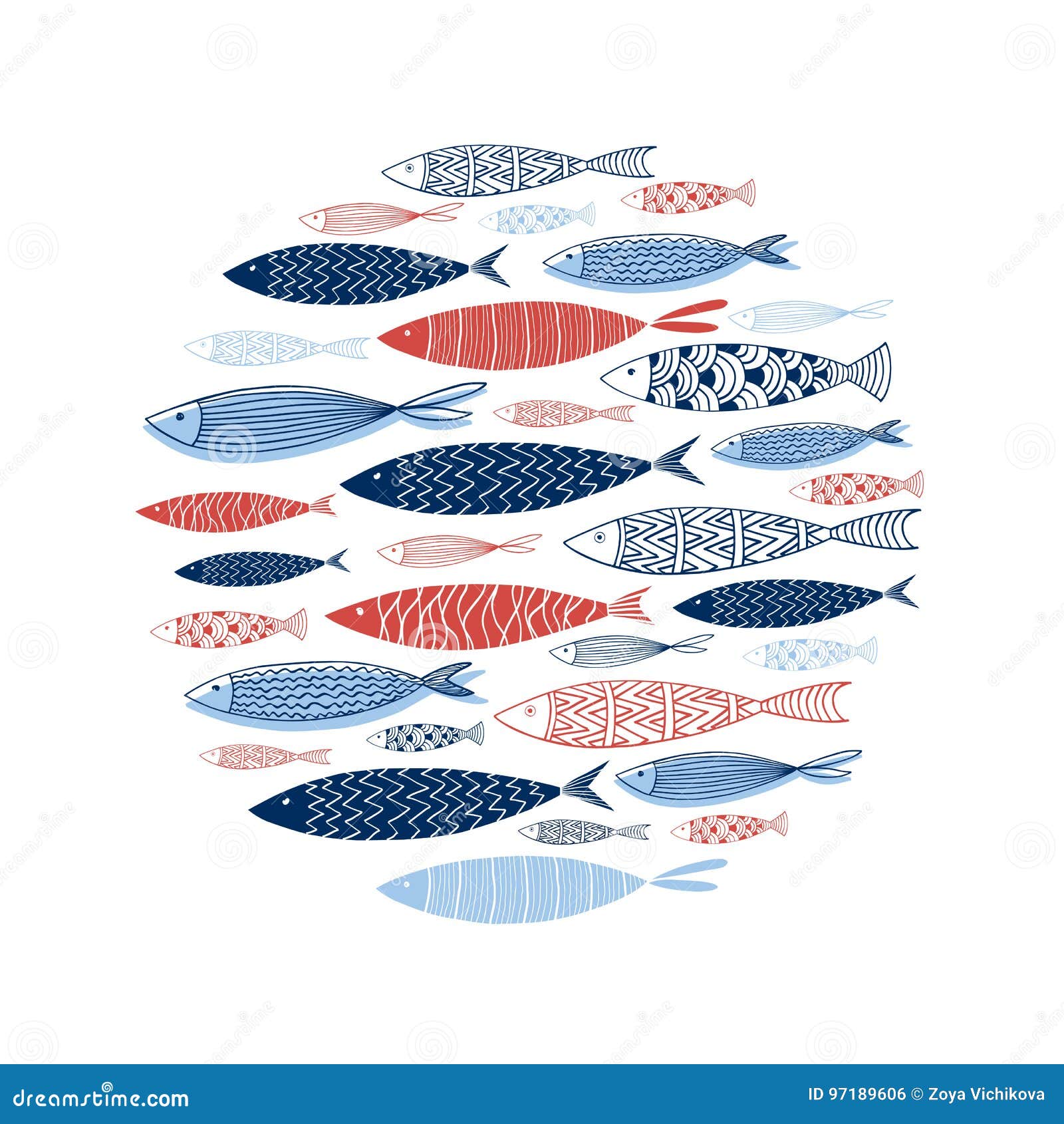 Pattern Made of Decorative Fish Stock Vector - Illustration of fish ...