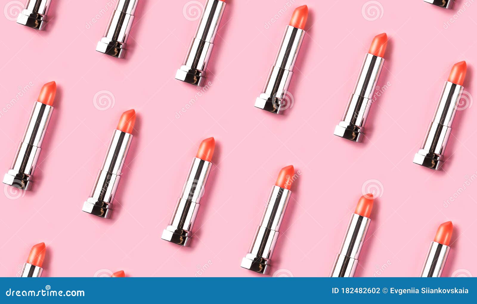 Pattern Made from Lipsticks on Pink Background. Stock Photo - Image of ...