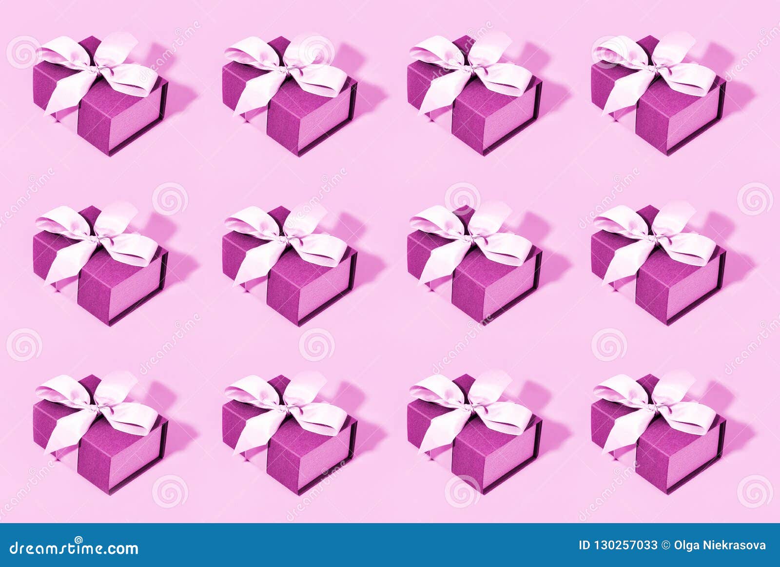 Pattern Made of Pink Gift Boxes. Stock Image - Image of concept, design ...