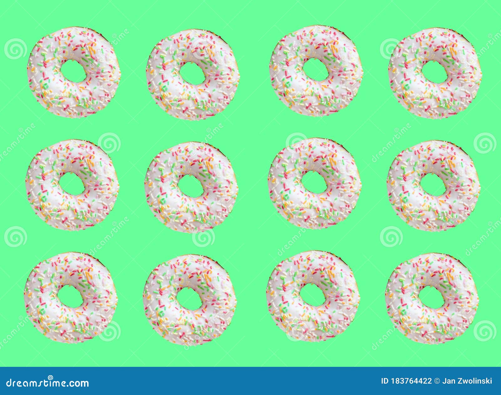 Pattern Made of Ring Donuts Stock Illustration - Illustration of ...