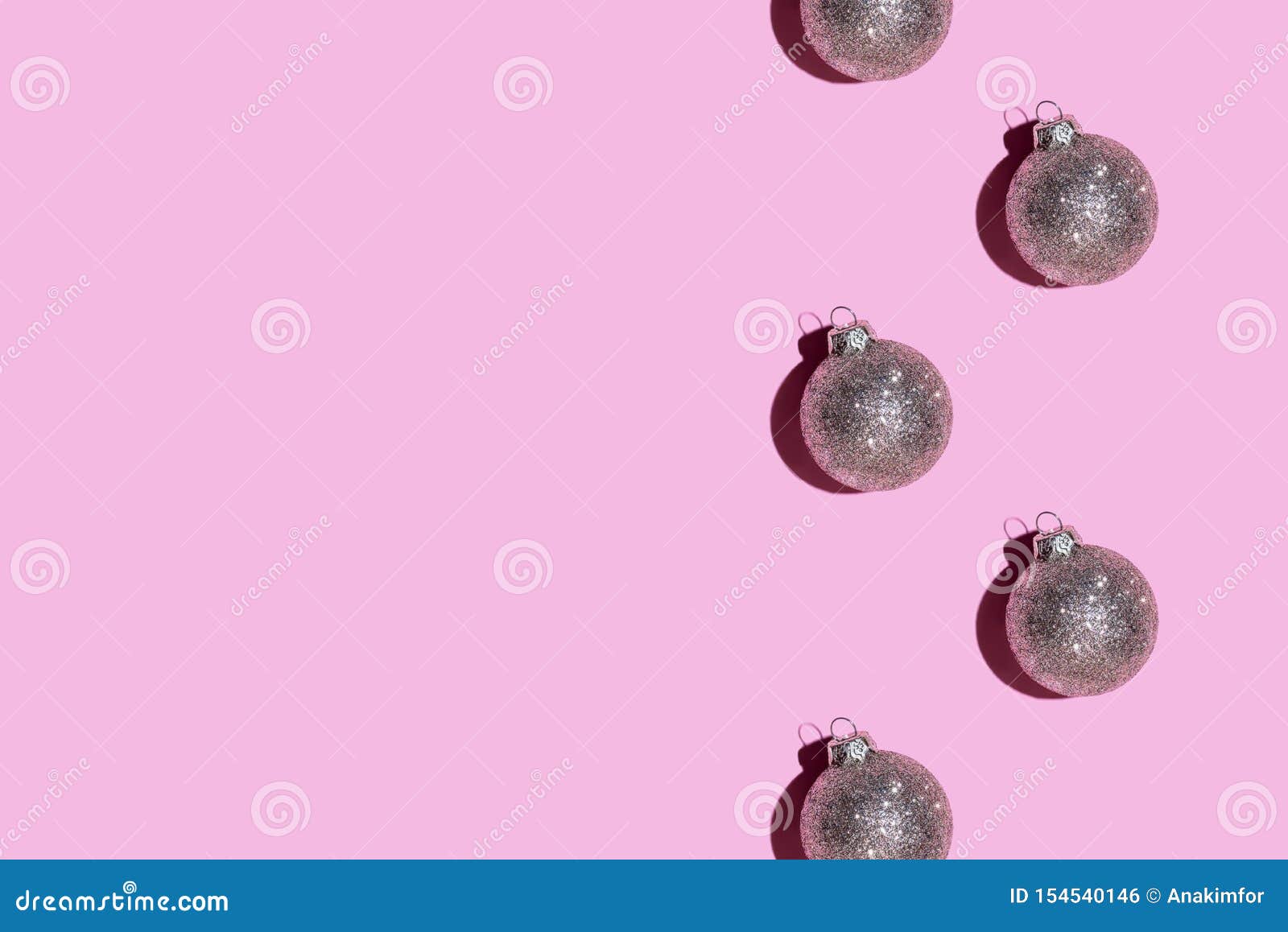 Pattern Made of Silver Balls on Pink Background. Stock Photo - Image of ...