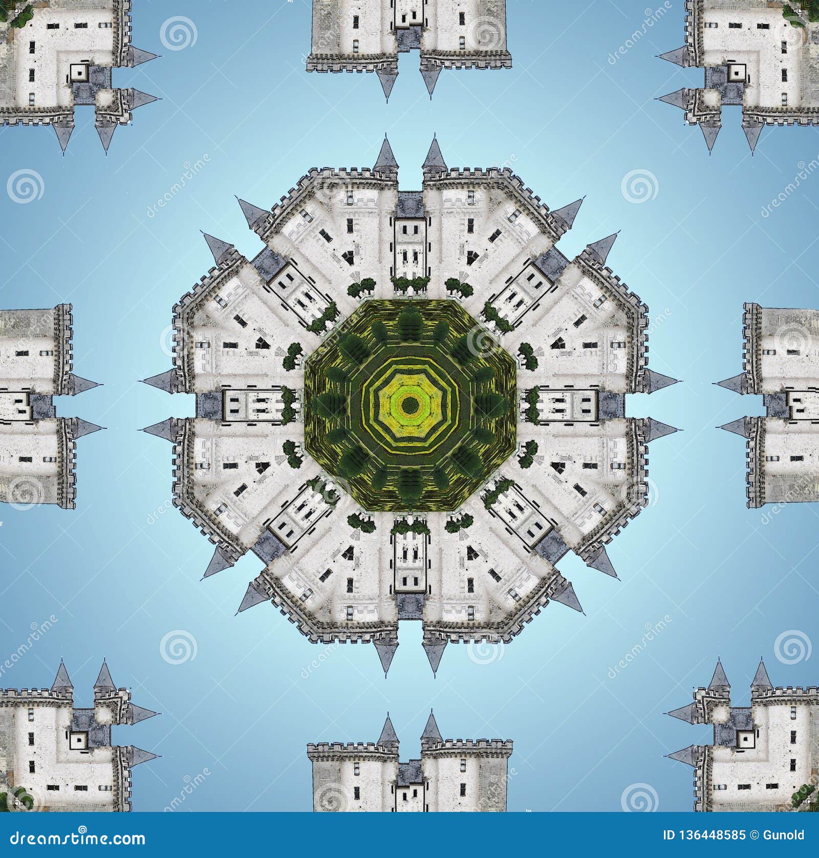 Pattern Made of the Towers from an Old Castle Stock Illustration ...