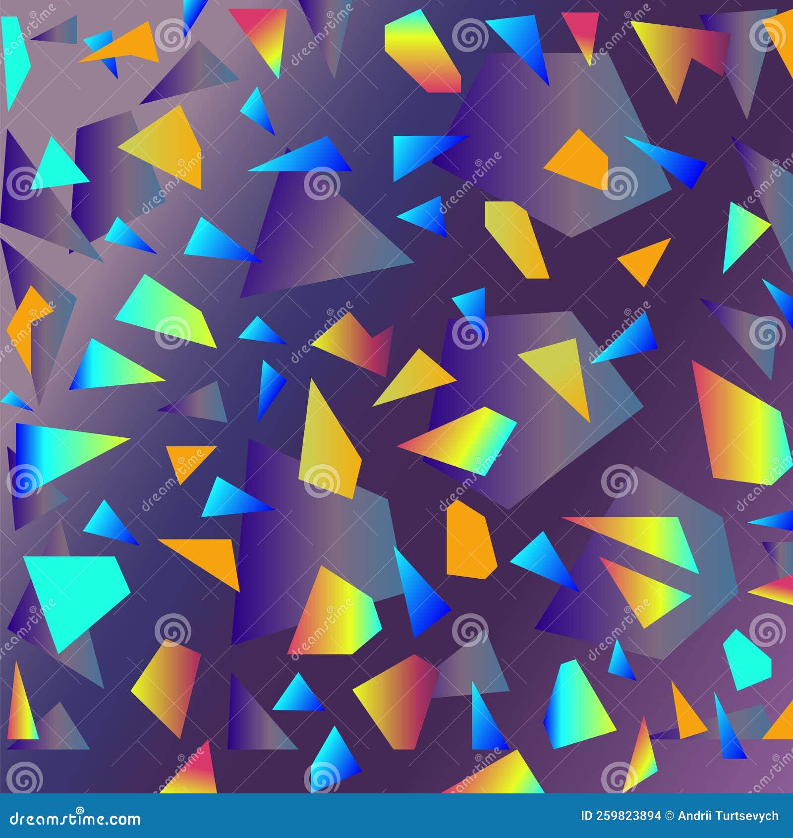 Pattern Made of Triangles with Rainbow Effect, Beautiful Vector Cristal ...