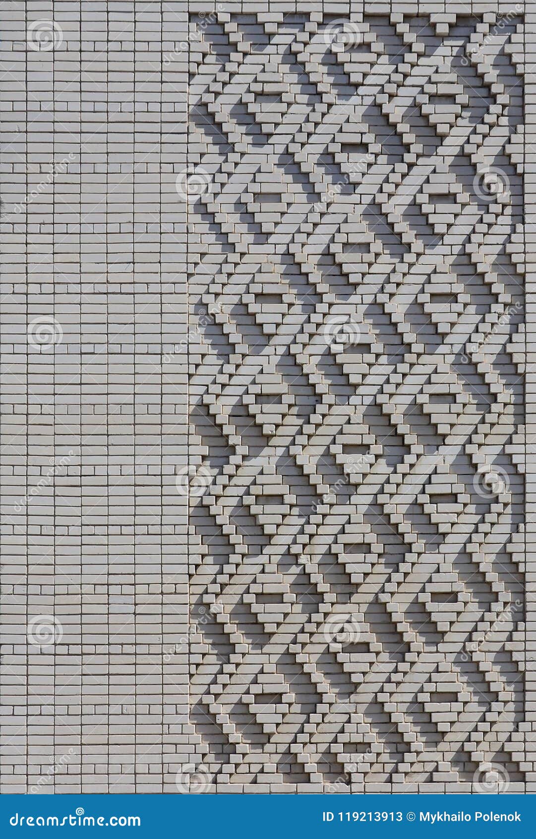 A Pattern Made of White Bricks in the Form of Diamond Shapes. De Stock ...