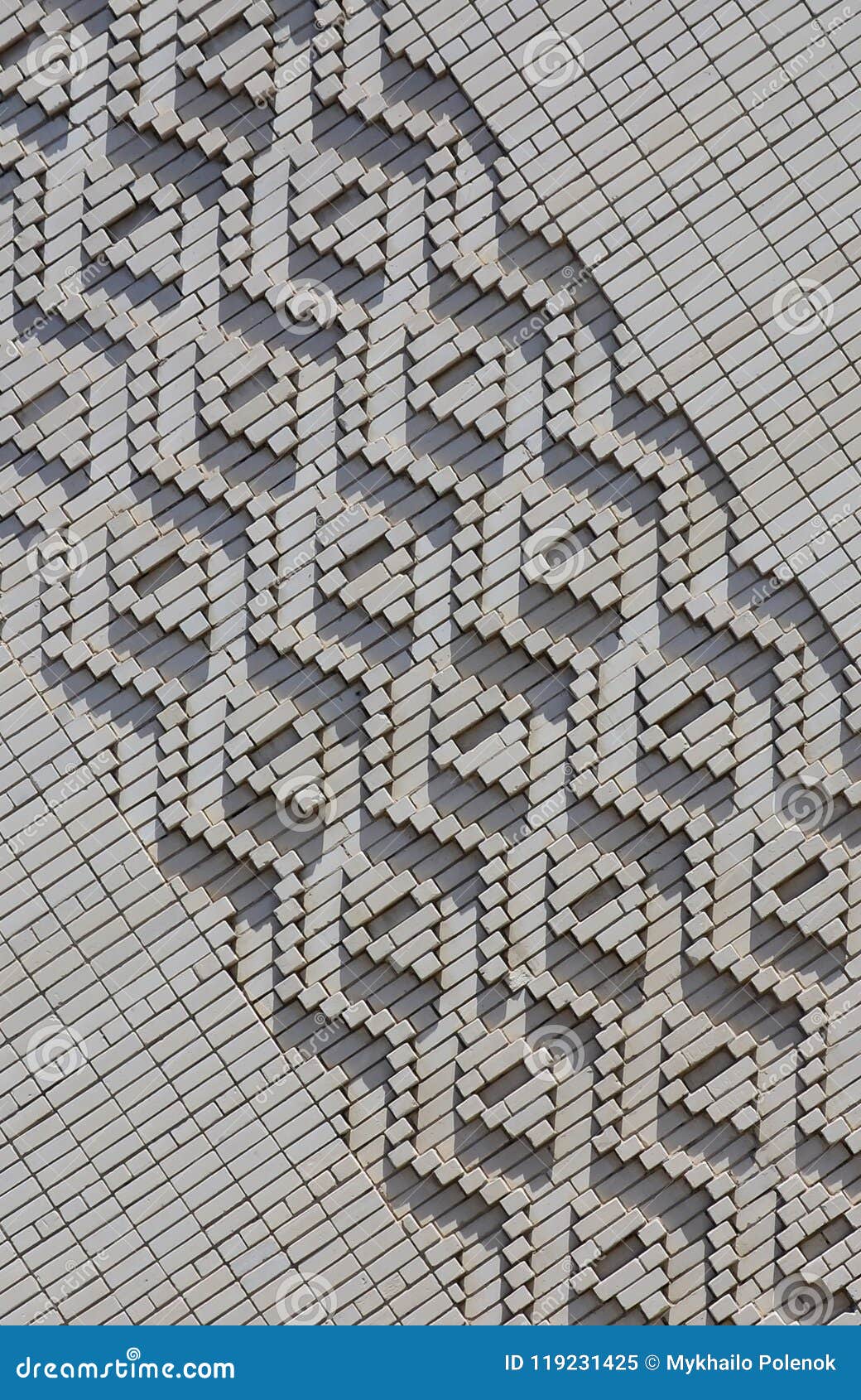 A Pattern Made of White Bricks in the Form of Diamond Shapes. De Stock ...