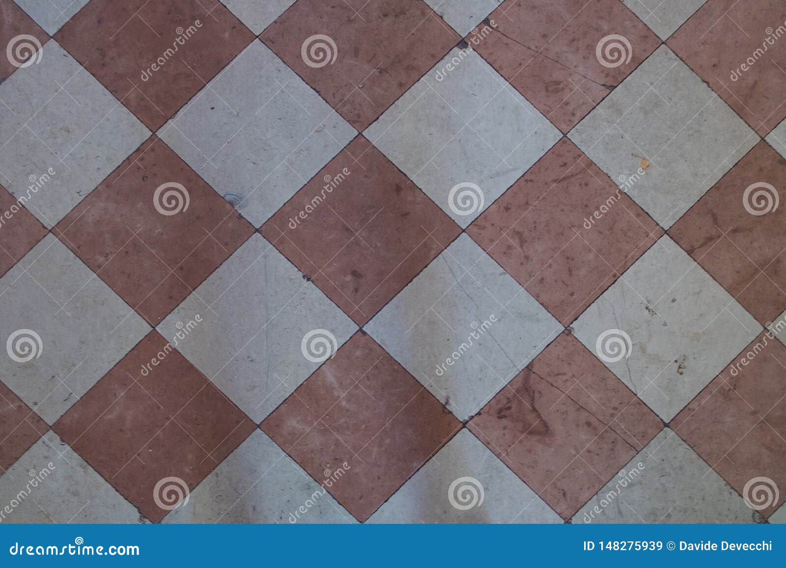 Pattern Made of White and Red Square Tiles of Ancient Ceramics Stock ...