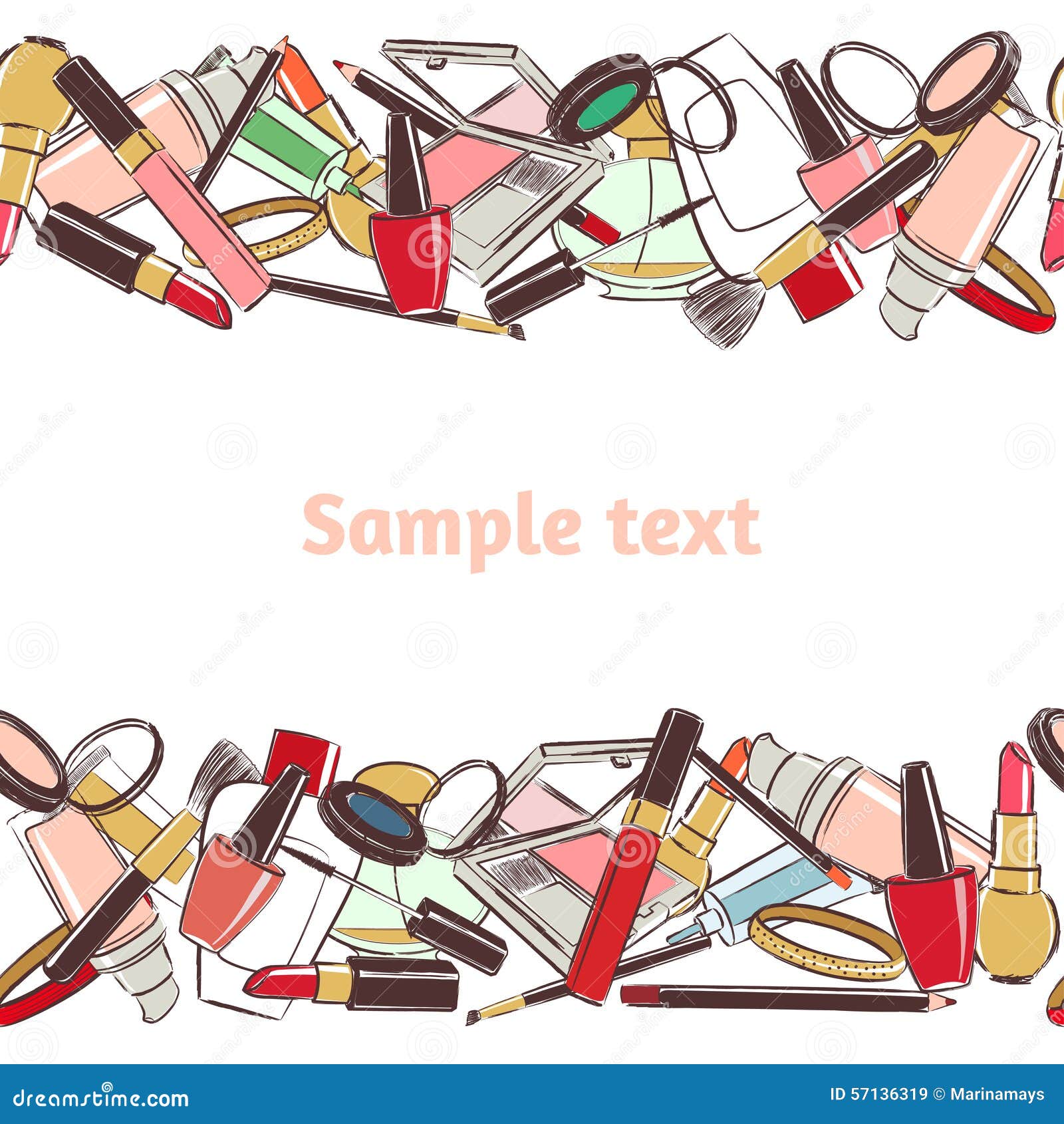 Pattern Makeup and Beauty Cosmetics. Stock Vector - Illustration of ...