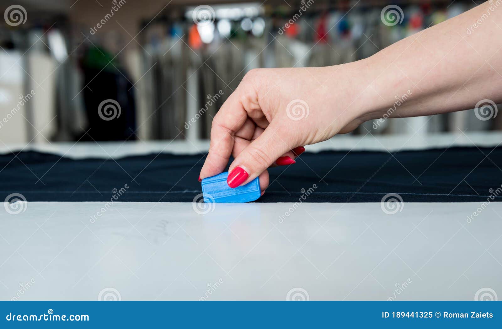 Pattern Making Process. Fabric Industry Production Line. Textile ...