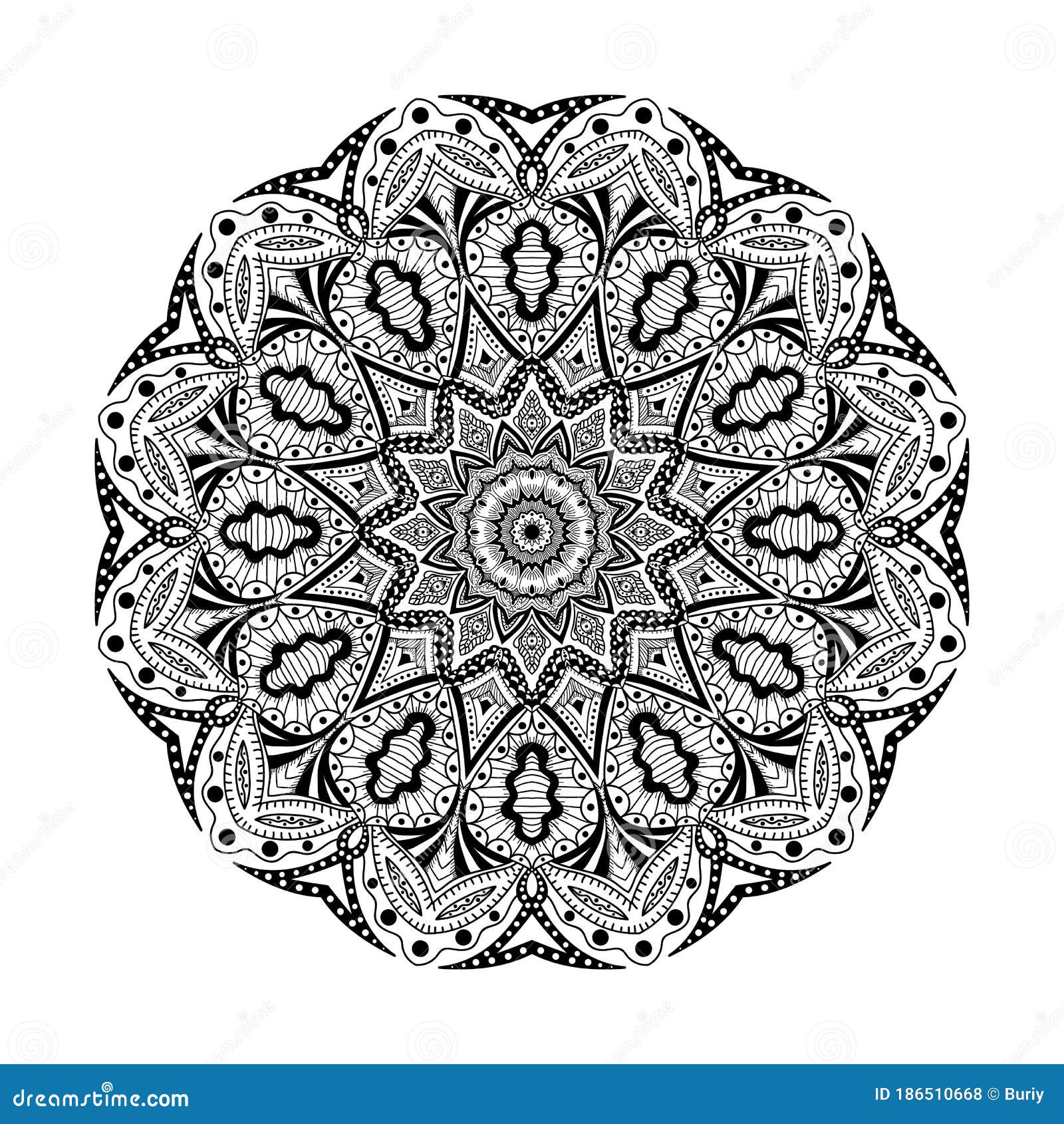 Pattern mandala decoration stock vector. Illustration of fabric - 186510668