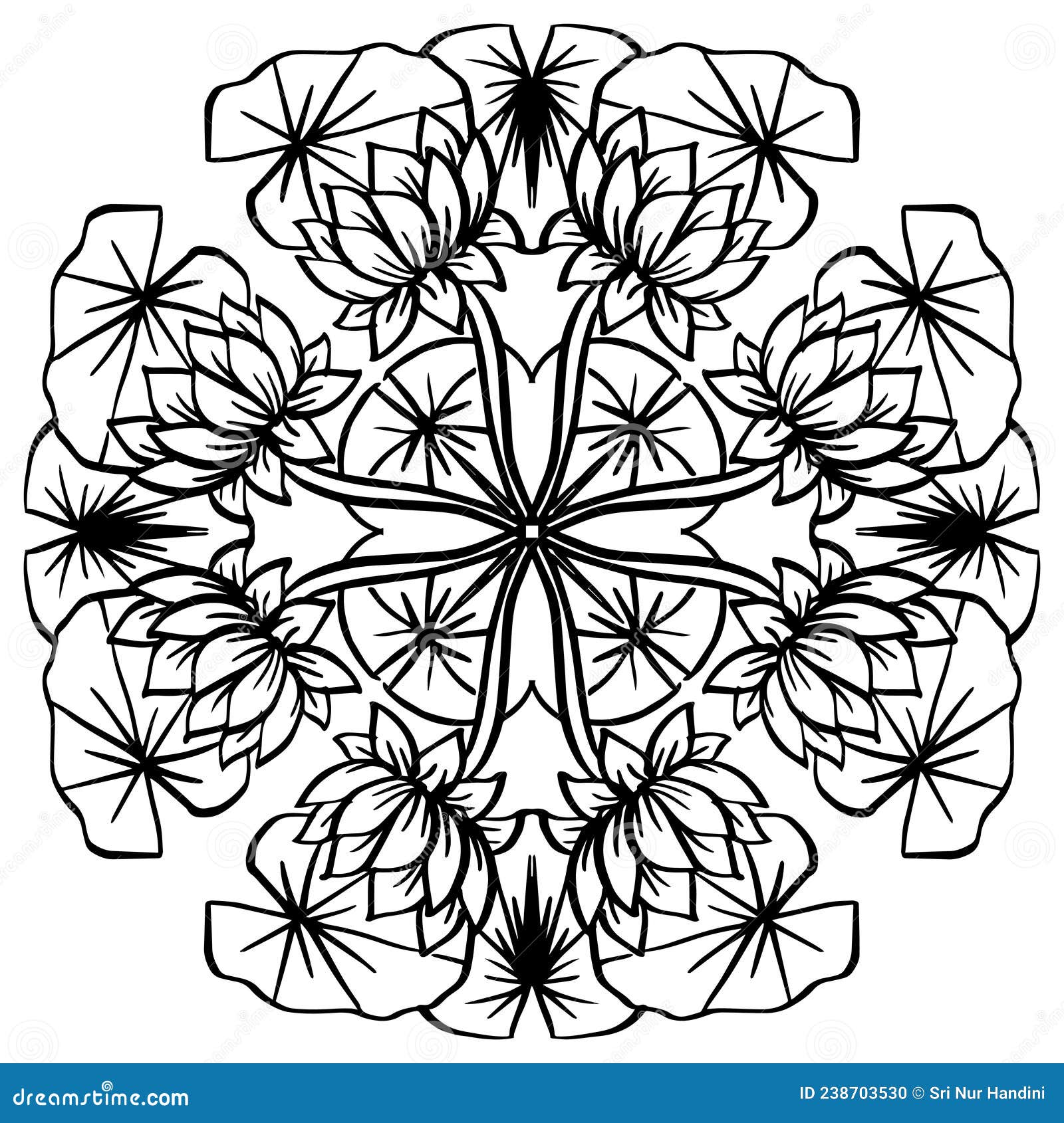 Pattern of Mandala with Lotus Flower Stock Vector - Illustration of ...