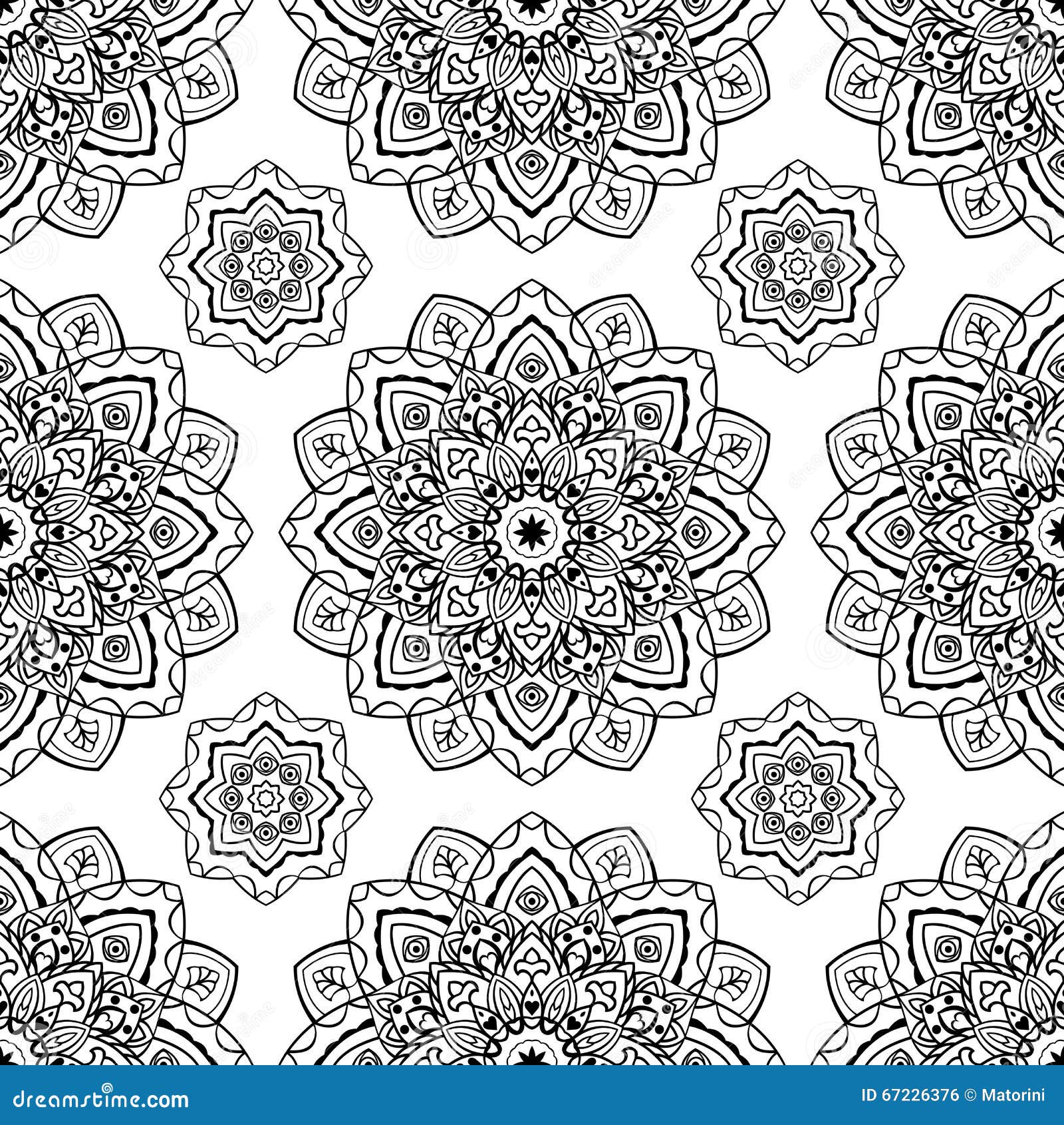 Pattern of mandalas. stock vector. Illustration of decoration - 67226376