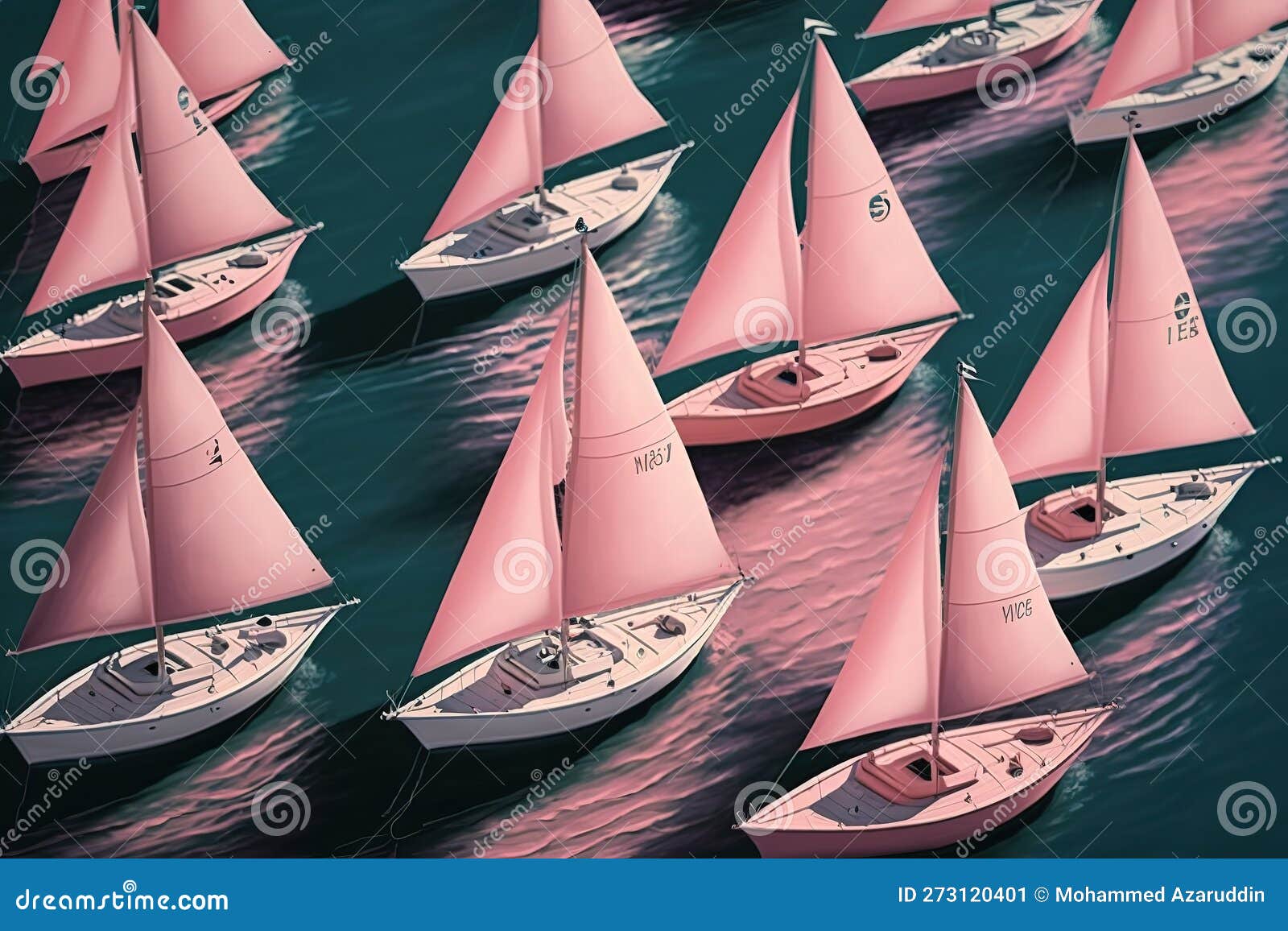 Pattern of Many Pink Sail Boats Stock Illustration - Illustration of ...