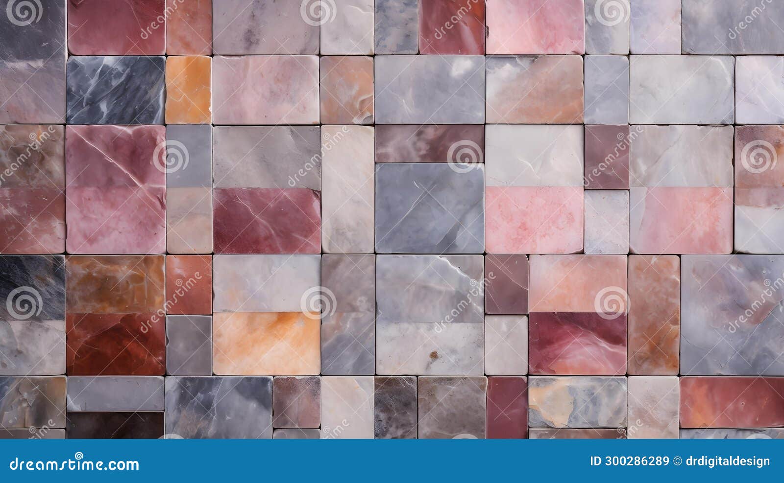 Pattern of Marble Tiles in Multiple Colors. Top View Stock Illustration ...