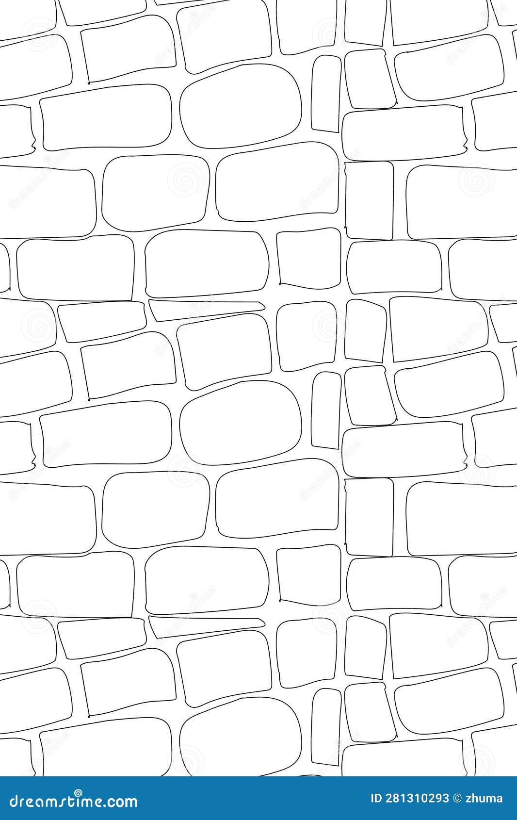 Pattern of Masonry in Sketch on White Background Stock Vector ...