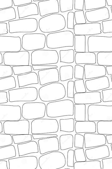 Pattern of Masonry in Sketch on White Background Stock Vector ...