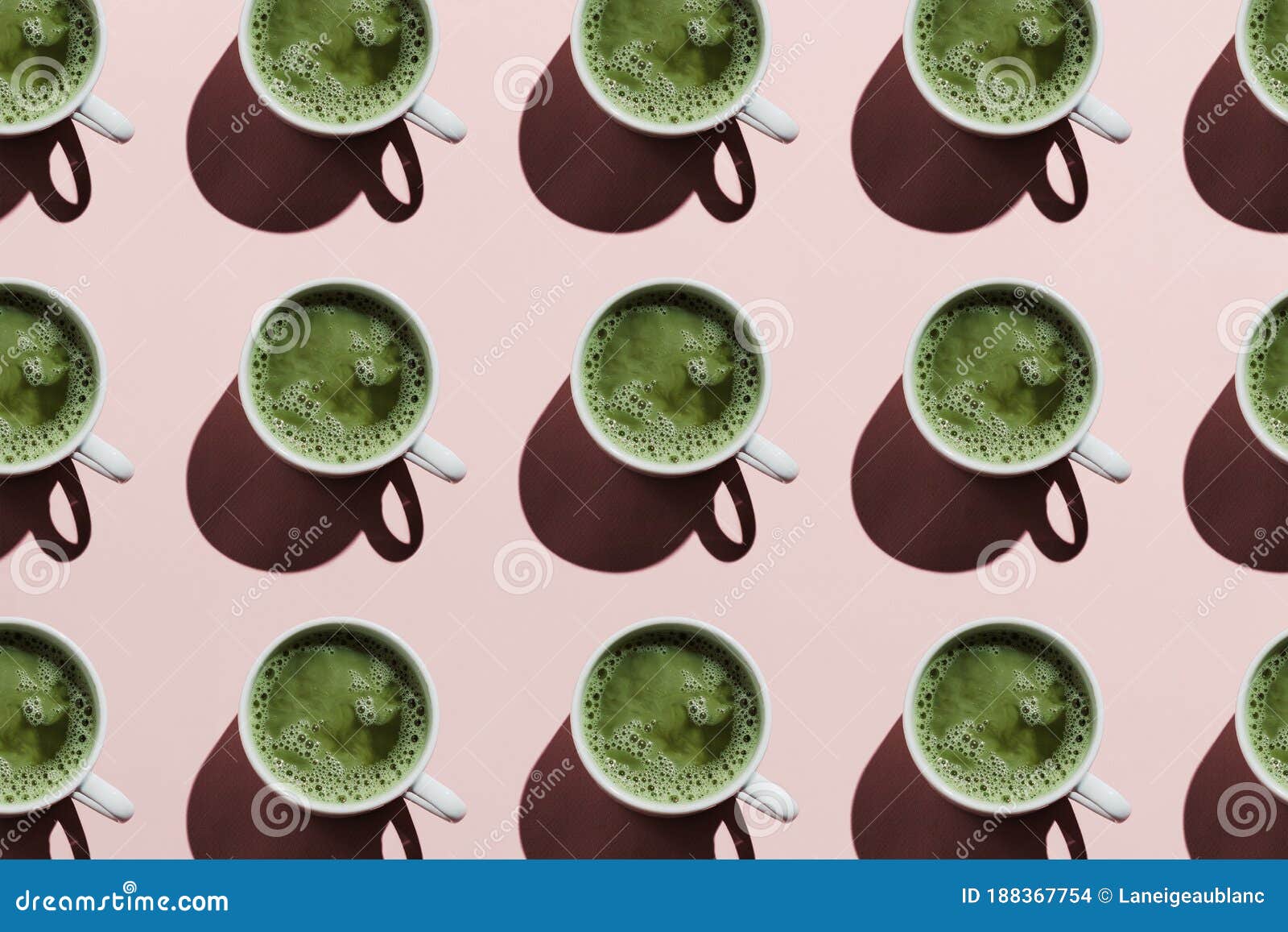 Matcha Tea Cup On Pink Background Royalty-Free Stock Image ...
