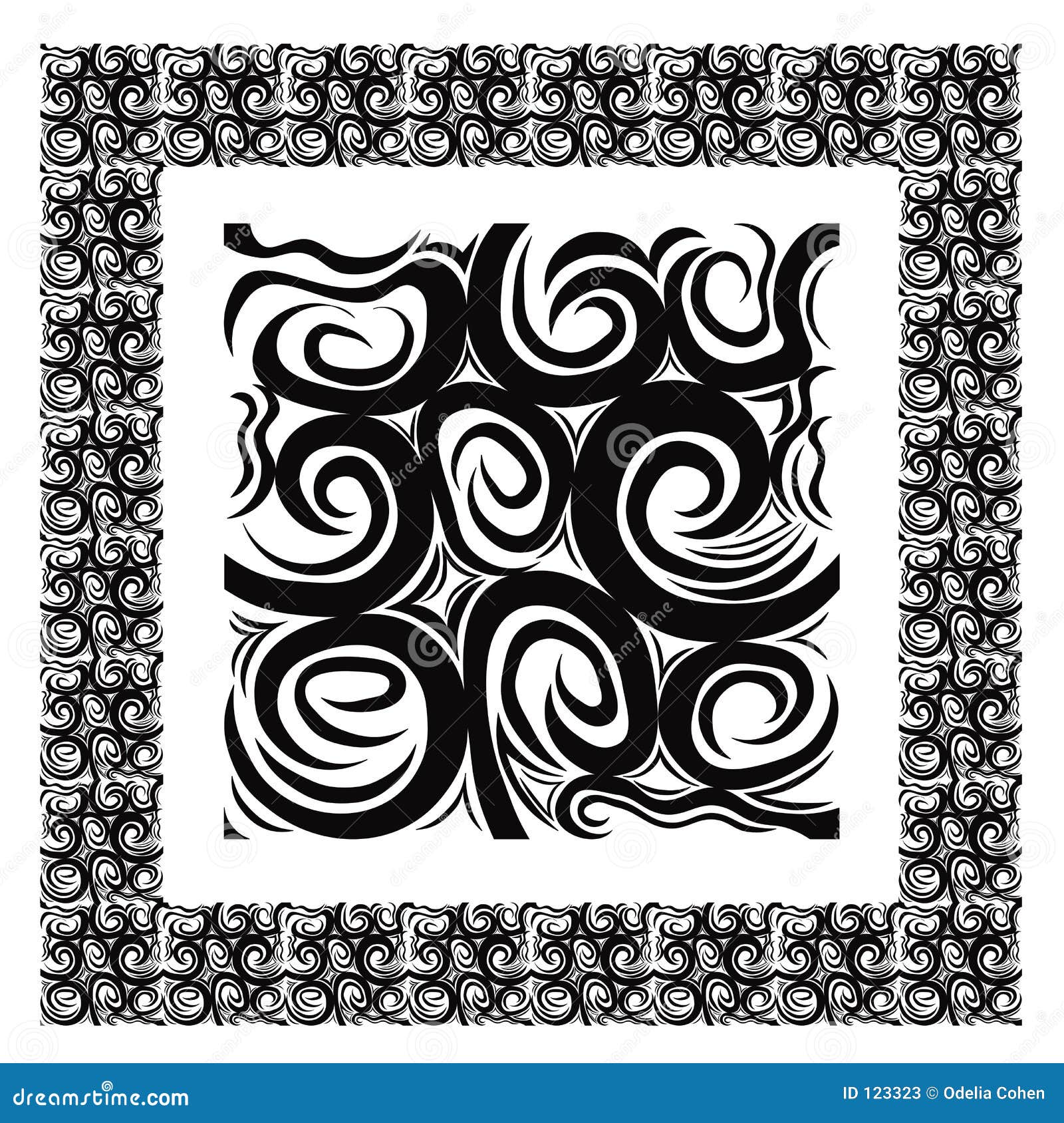 Pattern that Matches from All Edges, Plus Border Stock Illustration ...