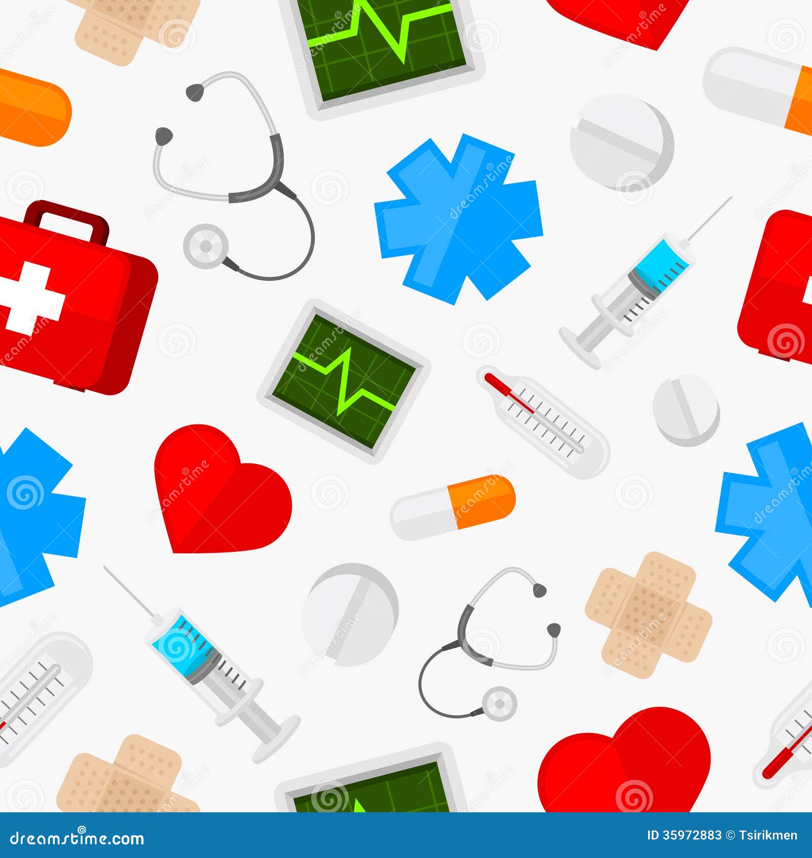Pattern medical icons set stock vector. Illustration of adhesive - 35972883