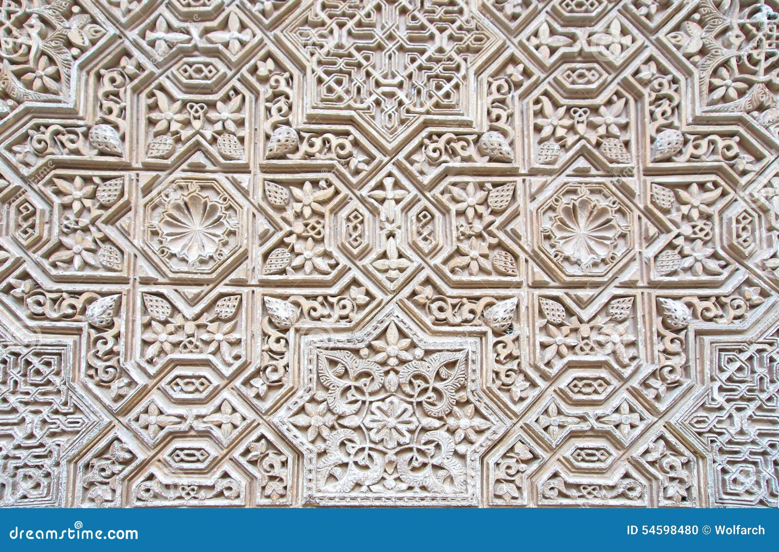 Pattern of Medieval Arabian Art at Alhambra Stock Photo - Image of ...