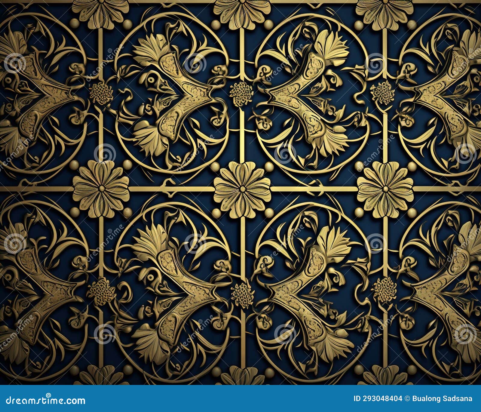 The Pattern is Medieval Floral Geometry Pattern. Stock Illustration ...