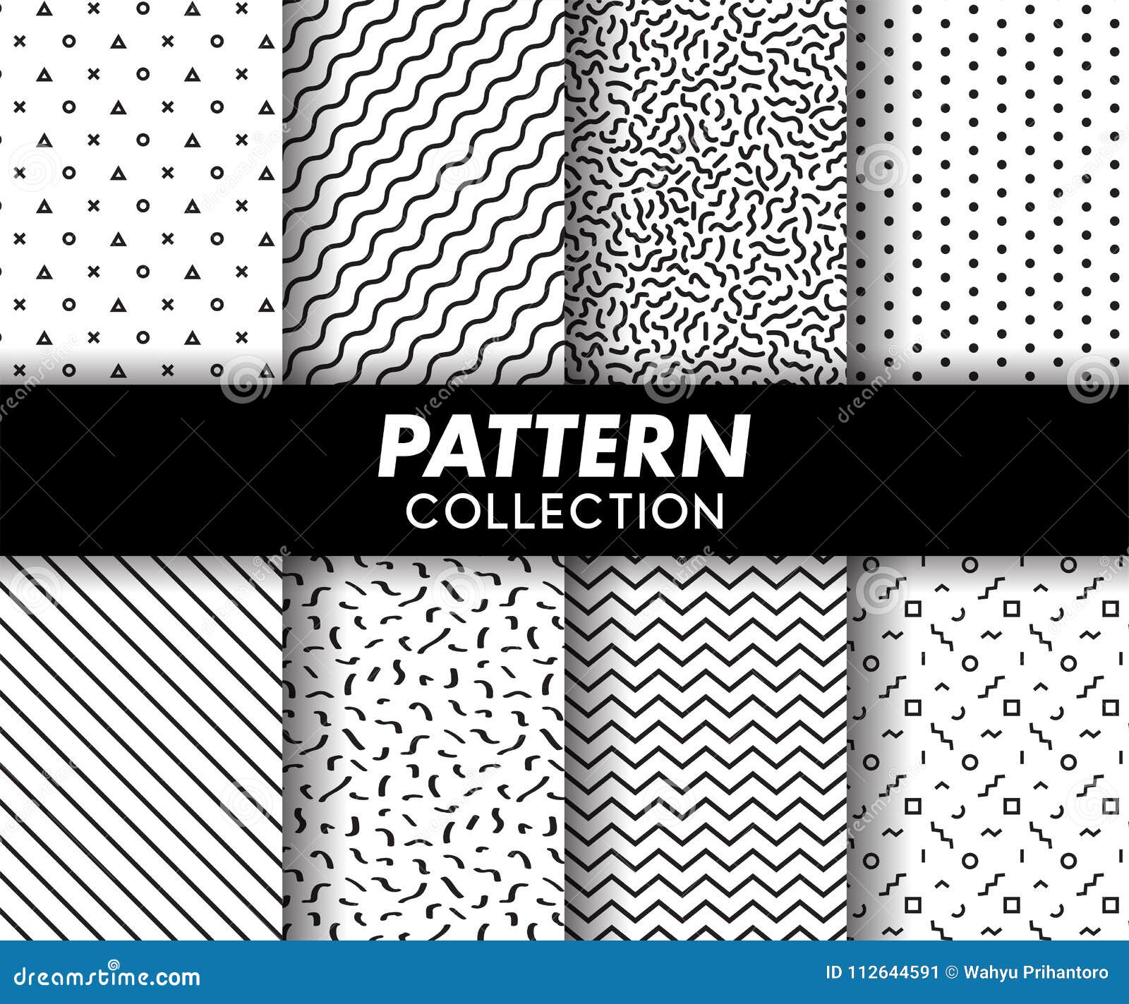 Pattern Memphis Design Seamless Collection Stock Vector - Illustration ...