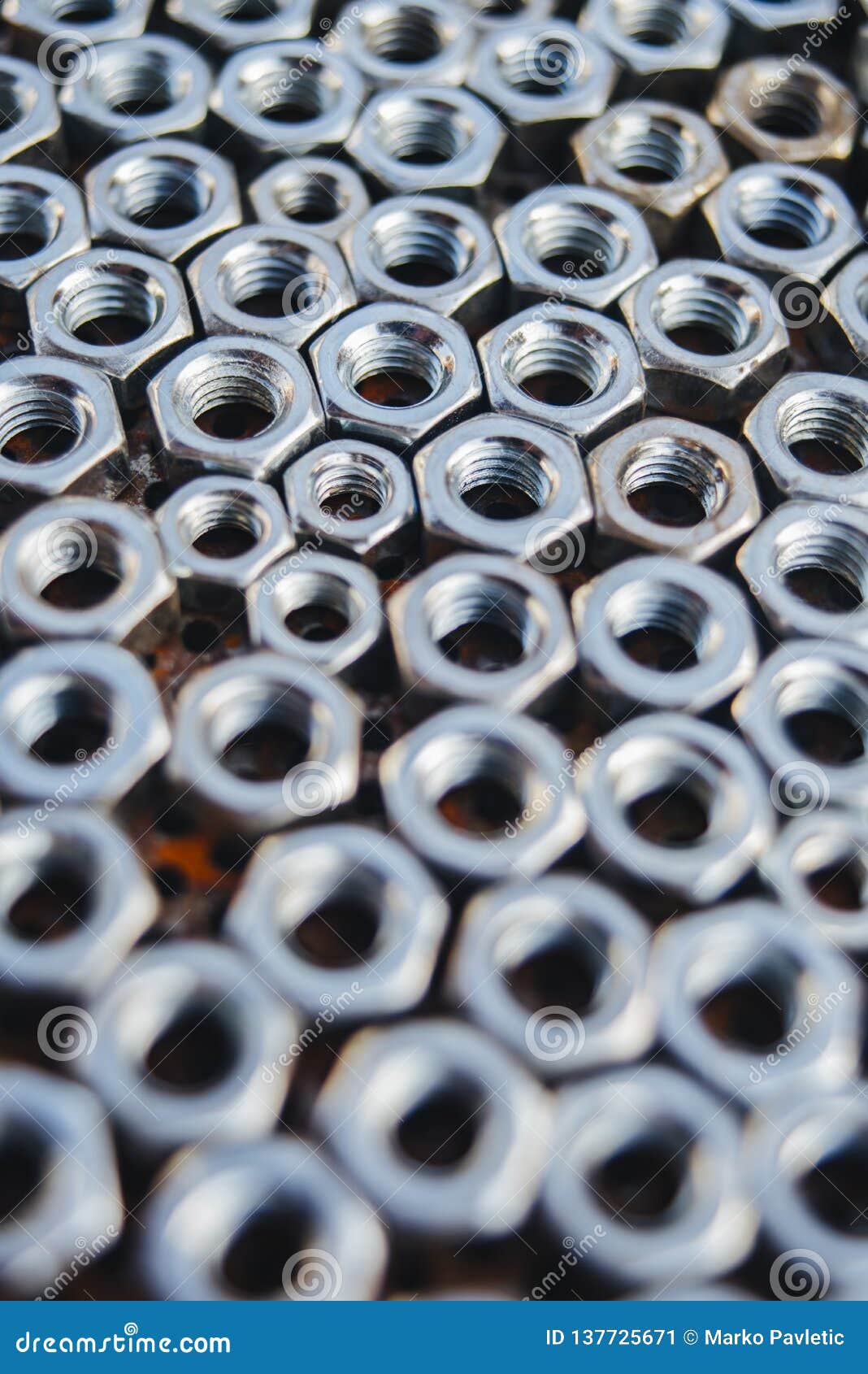 Pattern of metal nuts stock image. Image of hardware - 137725671