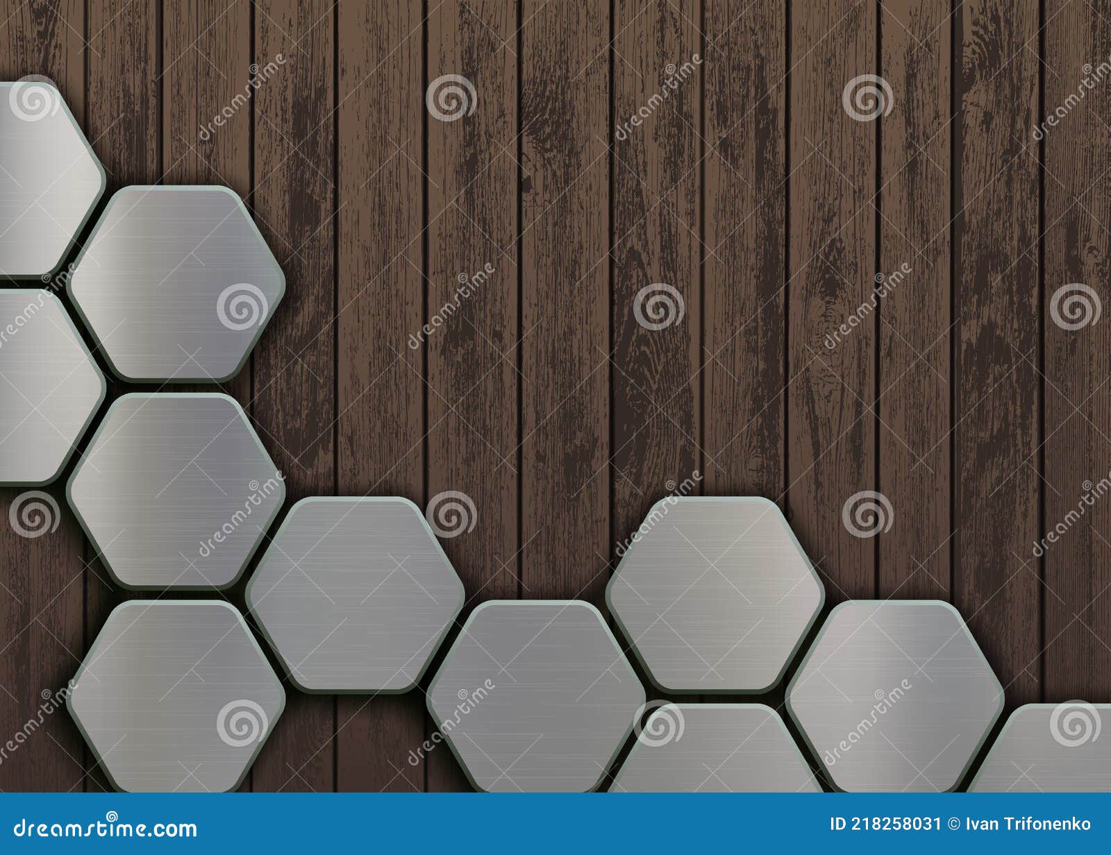 Pattern of Metal Plates on the Wooden Planks Stock Vector ...