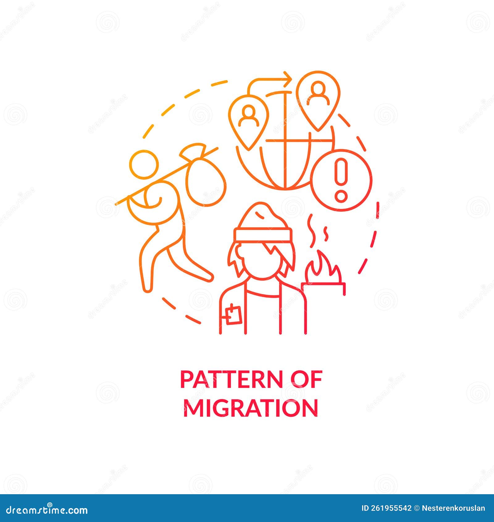Pattern of Migration Red Gradient Concept Icon Stock Vector ... Pattern of Migration Red Gradient Concept Icon Stock Vector ...
