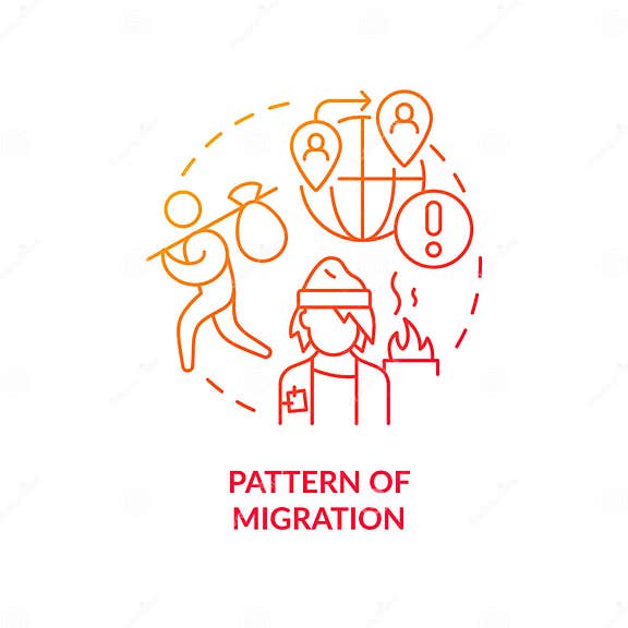 Pattern of Migration Red Gradient Concept Icon Stock Vector ...
